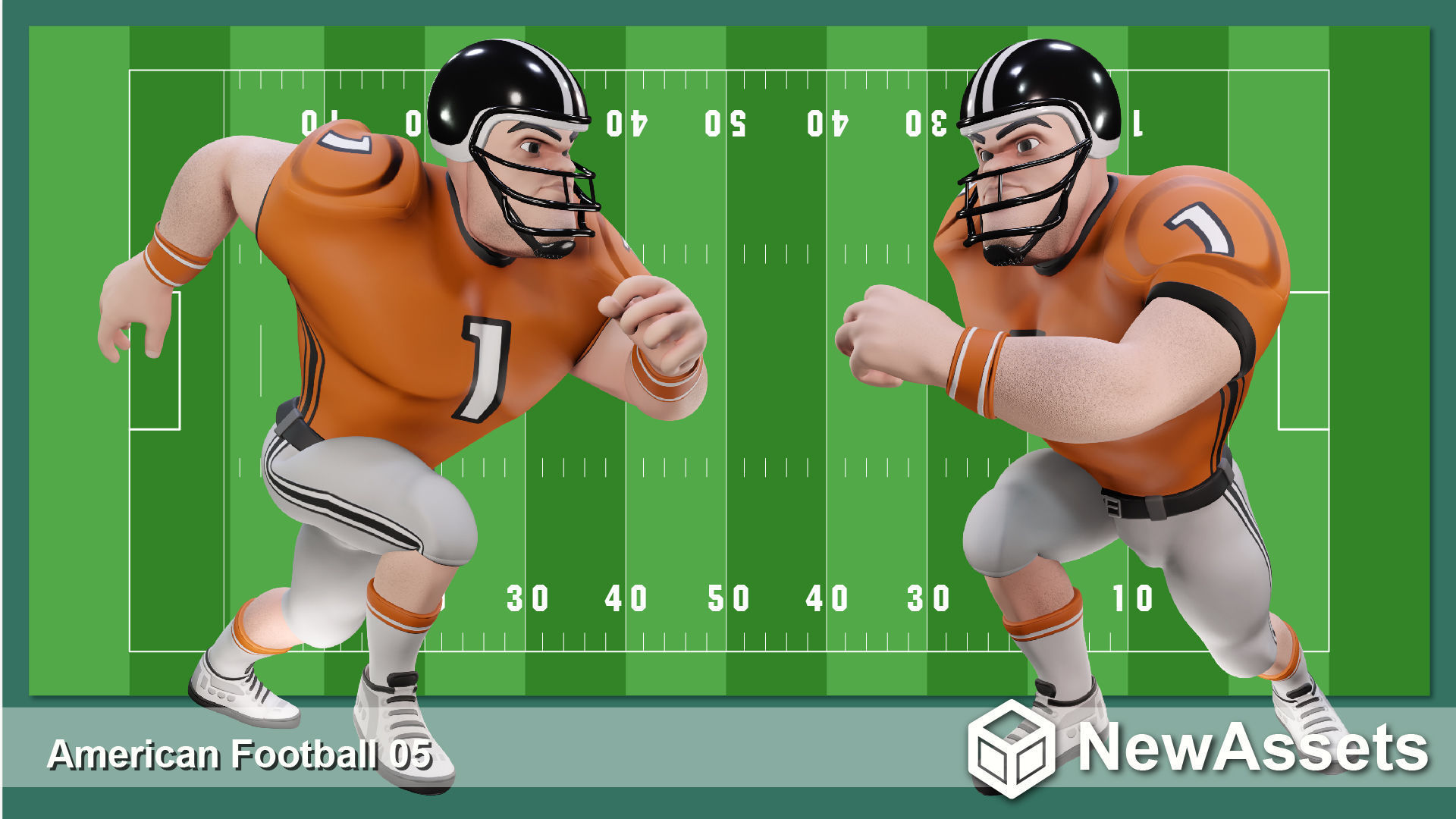 3D model American Football Touchdown Character 05 VR / AR / low-poly ...