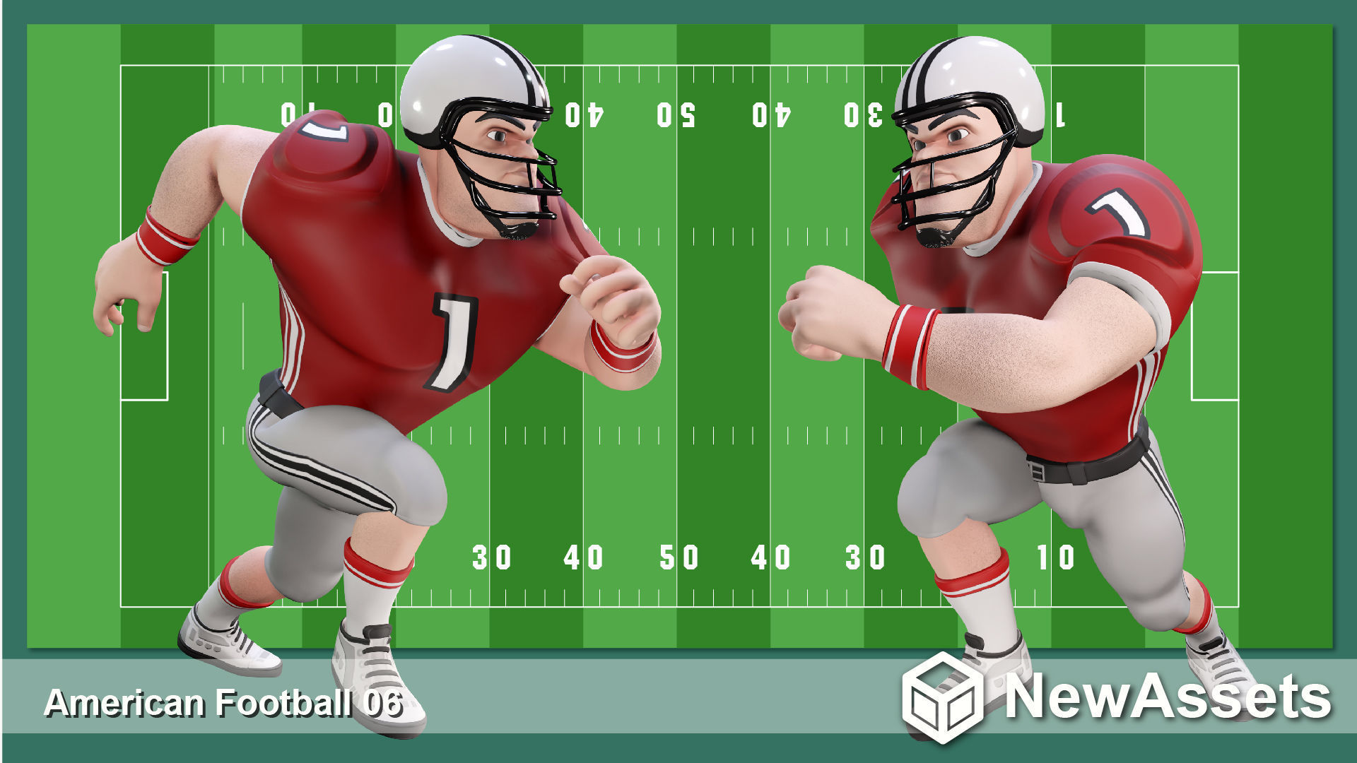 3D model American Football Touchdown Character 06 VR / AR / low-poly ...