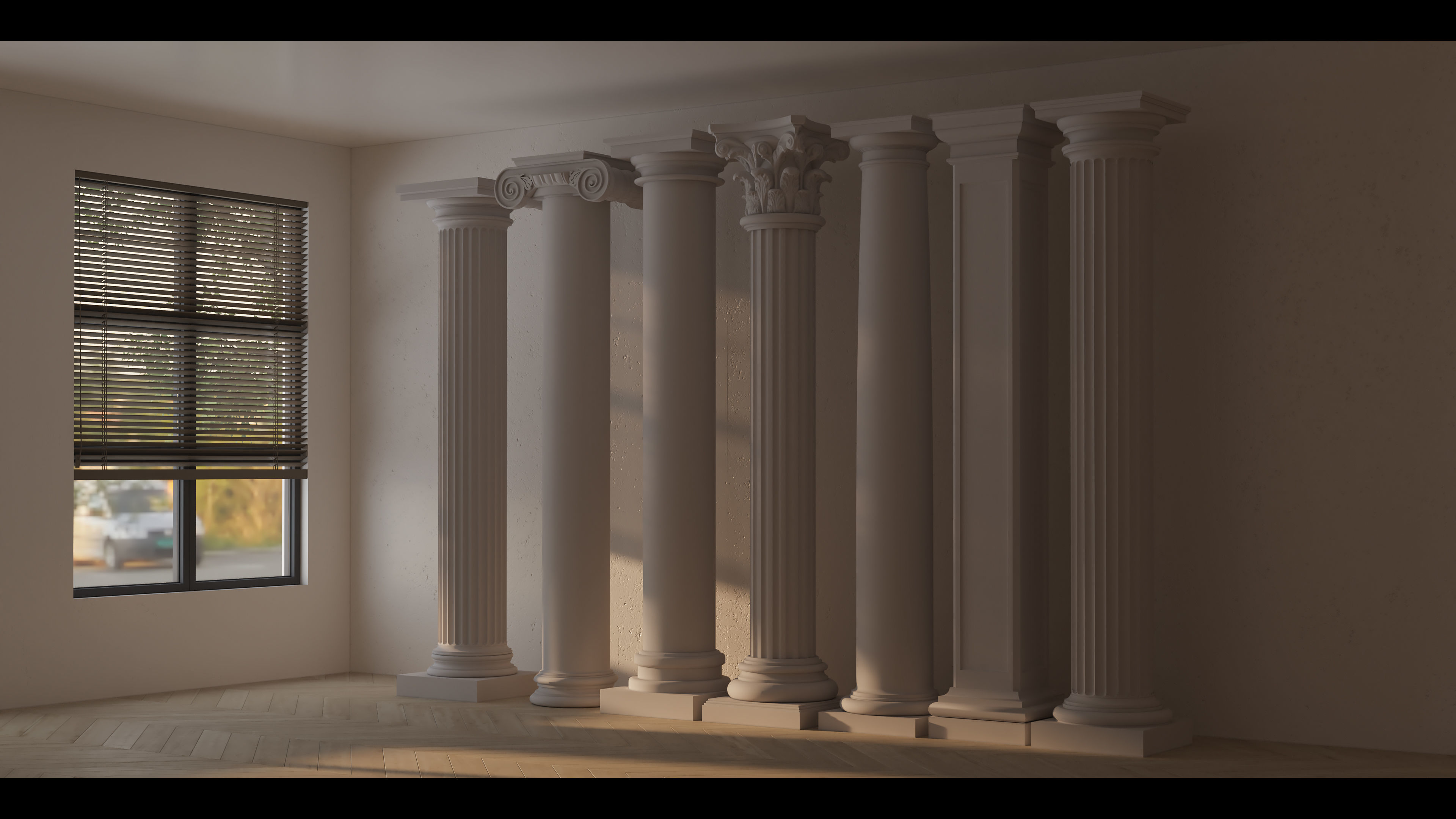 3D model Roman column European assembly phase 1 -004 VR / AR / low-poly ...