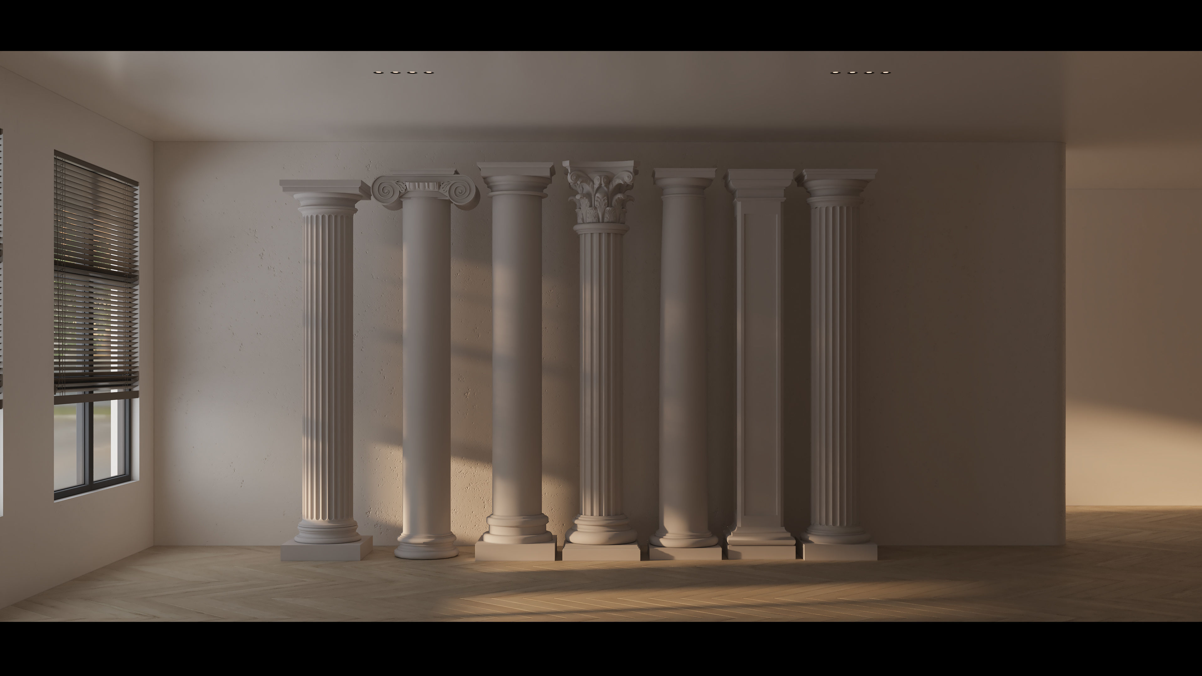 3D model Roman column European assembly phase 1 -004 VR / AR / low-poly ...