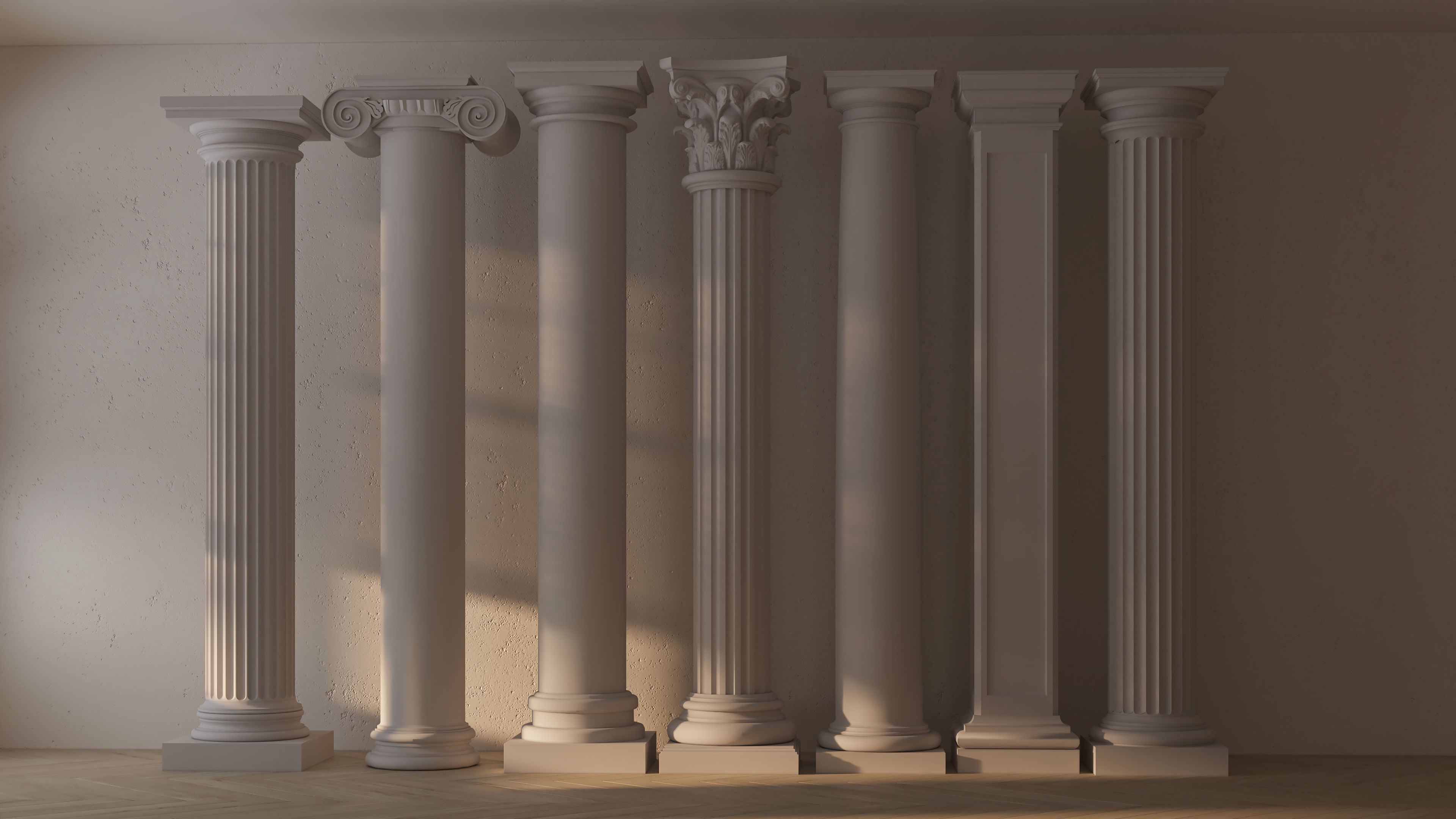 3D model Roman column European assembly phase 1 -004 VR / AR / low-poly ...
