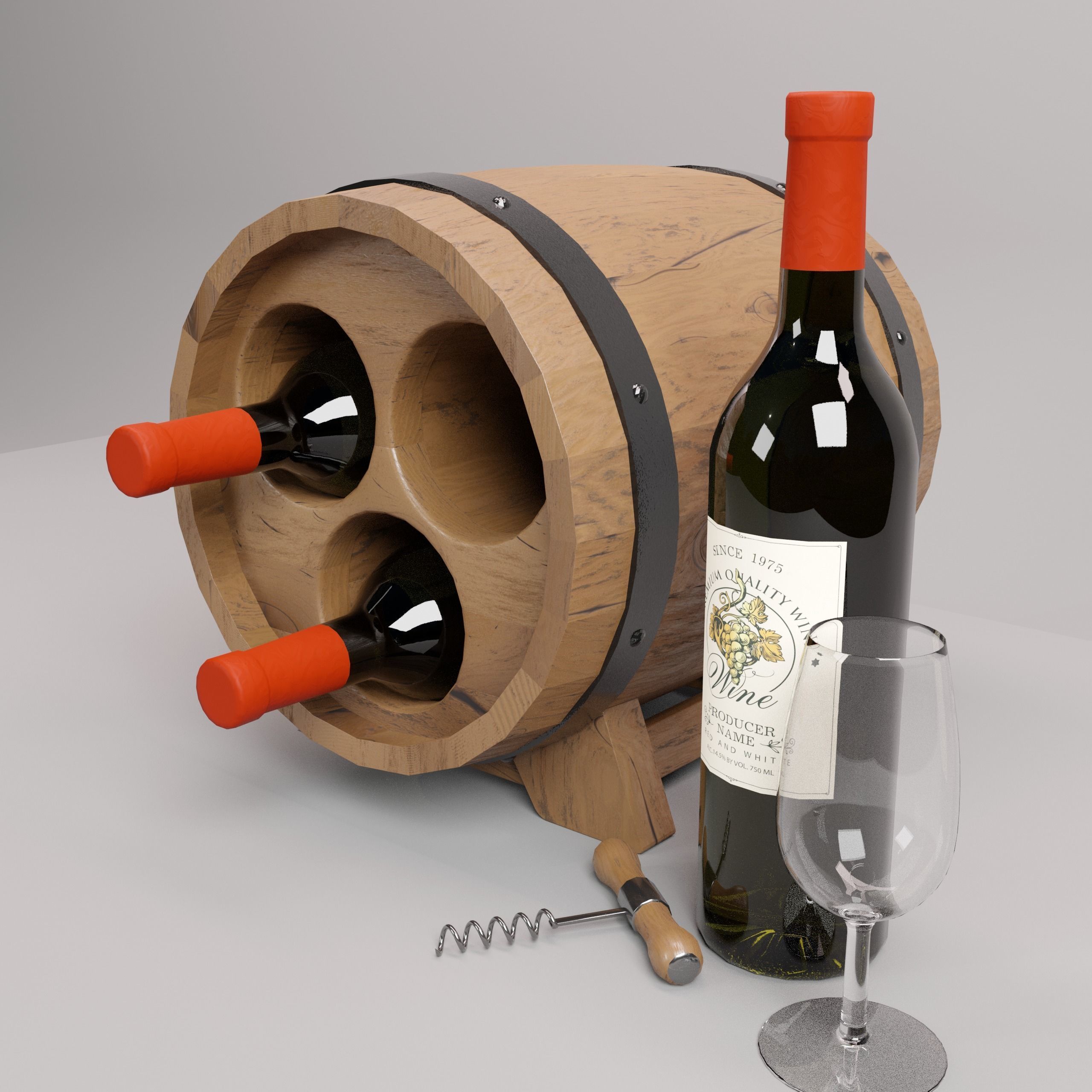 Wine Rack 3D Wine Shelf B-1 3D model | CGTrader