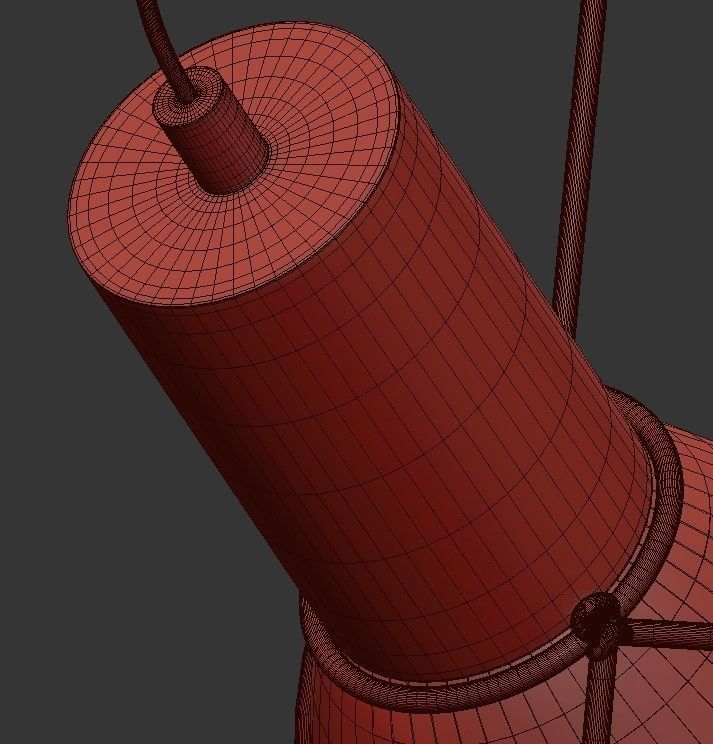 shibari three pendant lights hanging from wire frame 3D model | CGTrader