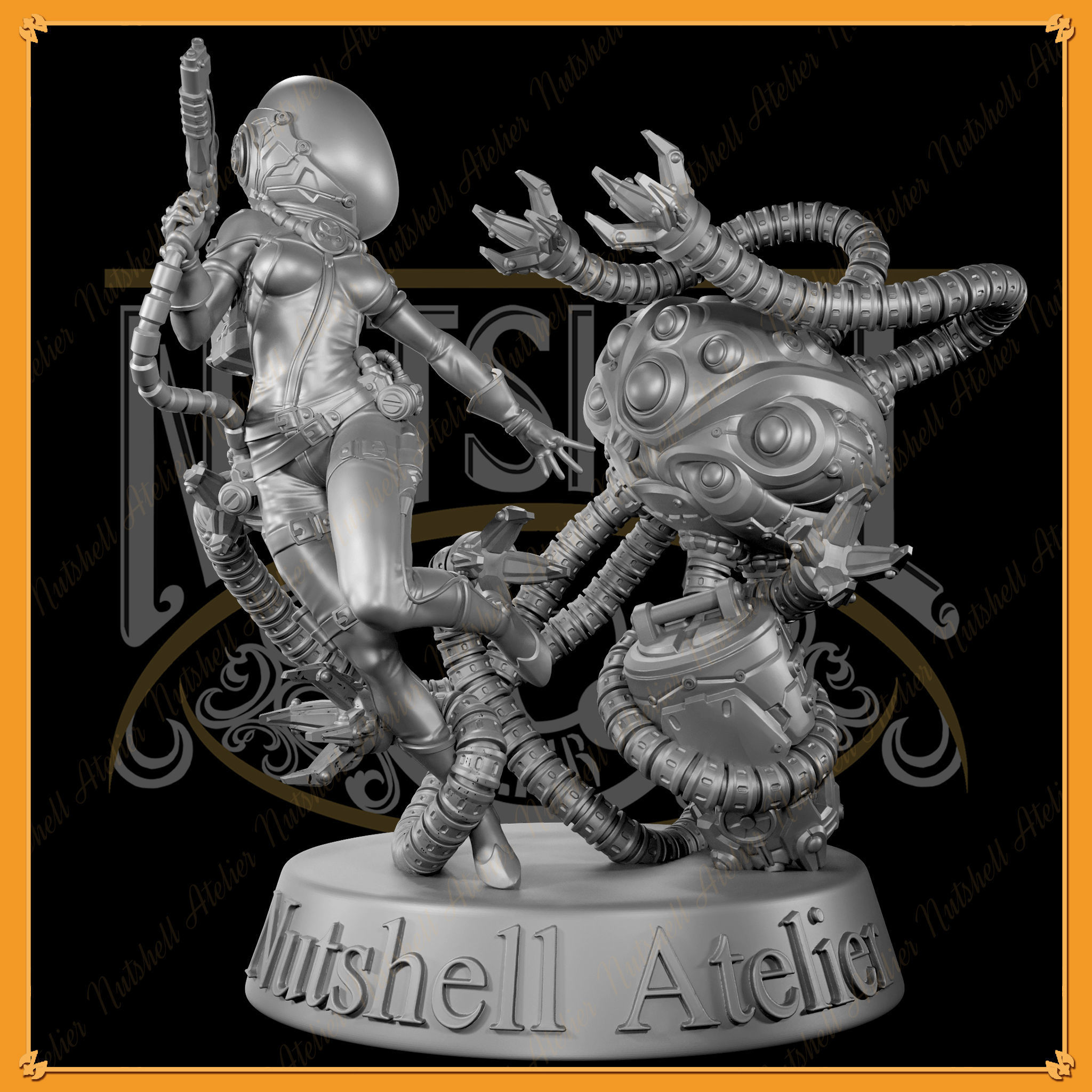 Nutshell Atelier Space Girl And Monster Nsfw 3d Model 3d Printable Cgtrader 