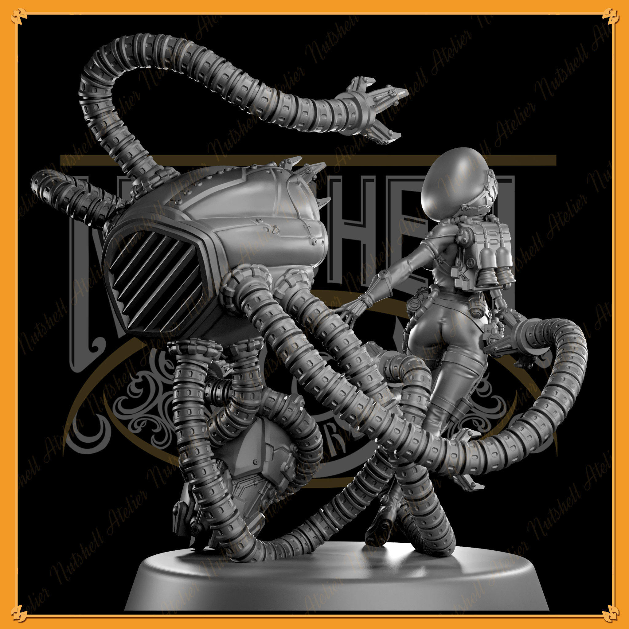 Nutshell Atelier - Space girl and Monster - NSFW 3D model 3D printable | CGTrader