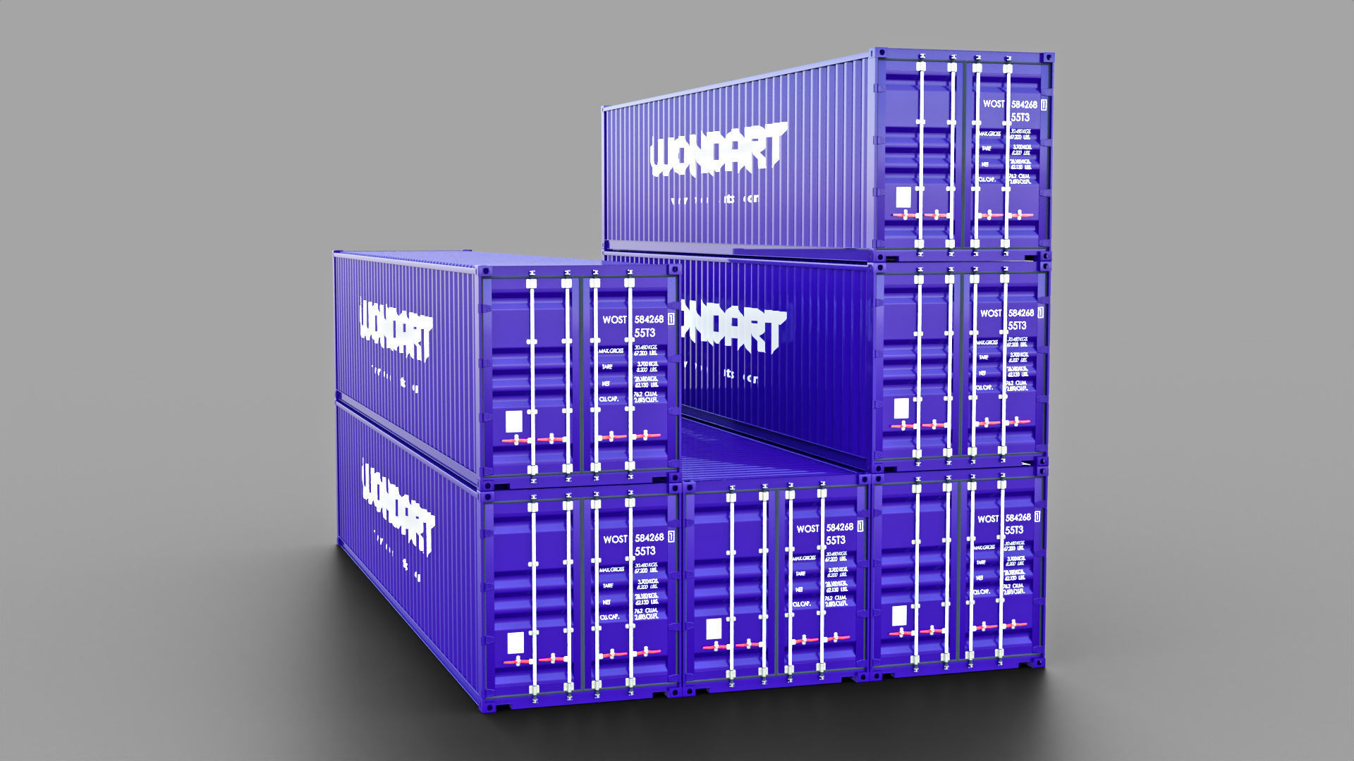 3D model 40 feet long cargo container box VR / AR / low-poly | CGTrader