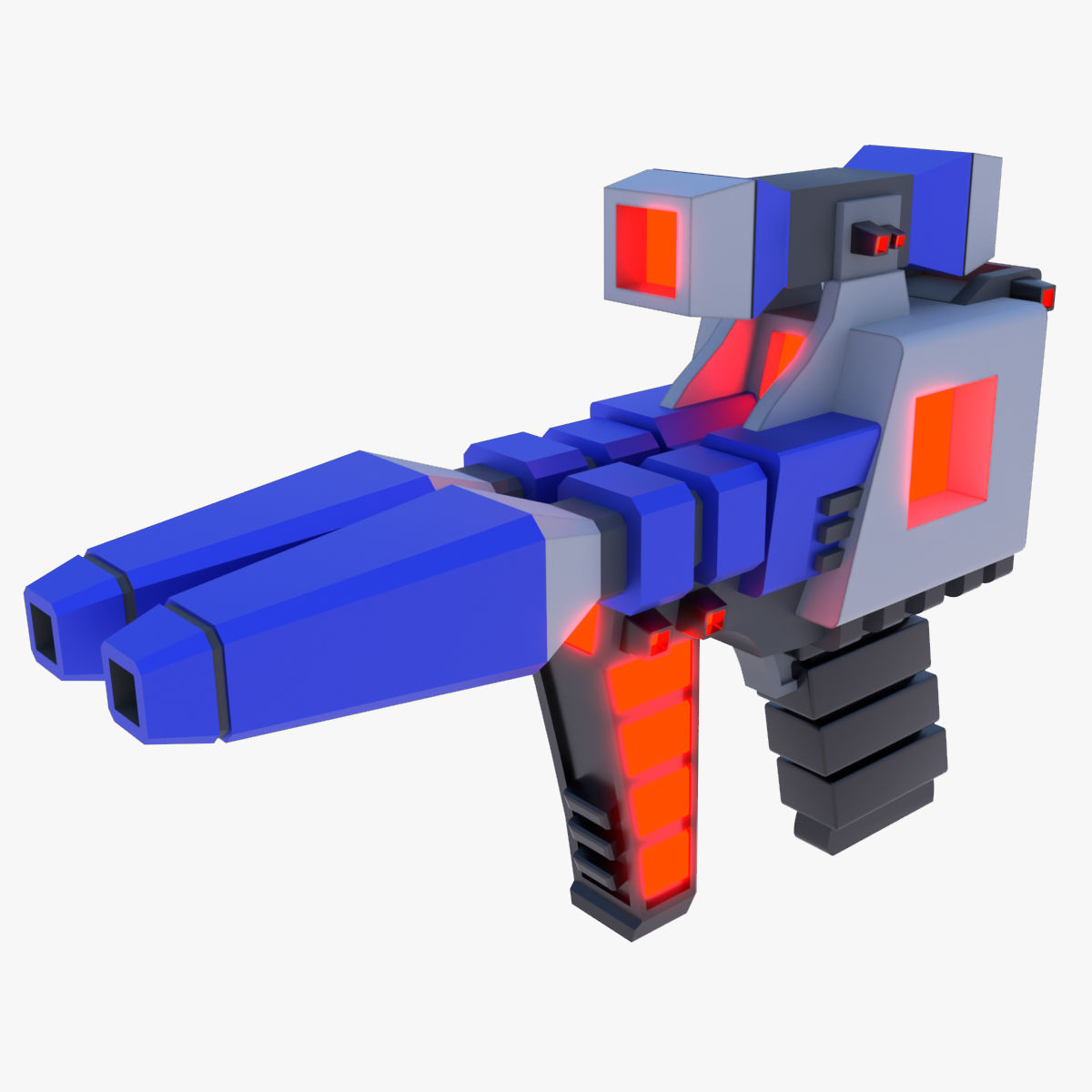3D model Sci-Fi Gun Game Ready Low-Poly 3D Model Gun 3D Model VR / AR ...