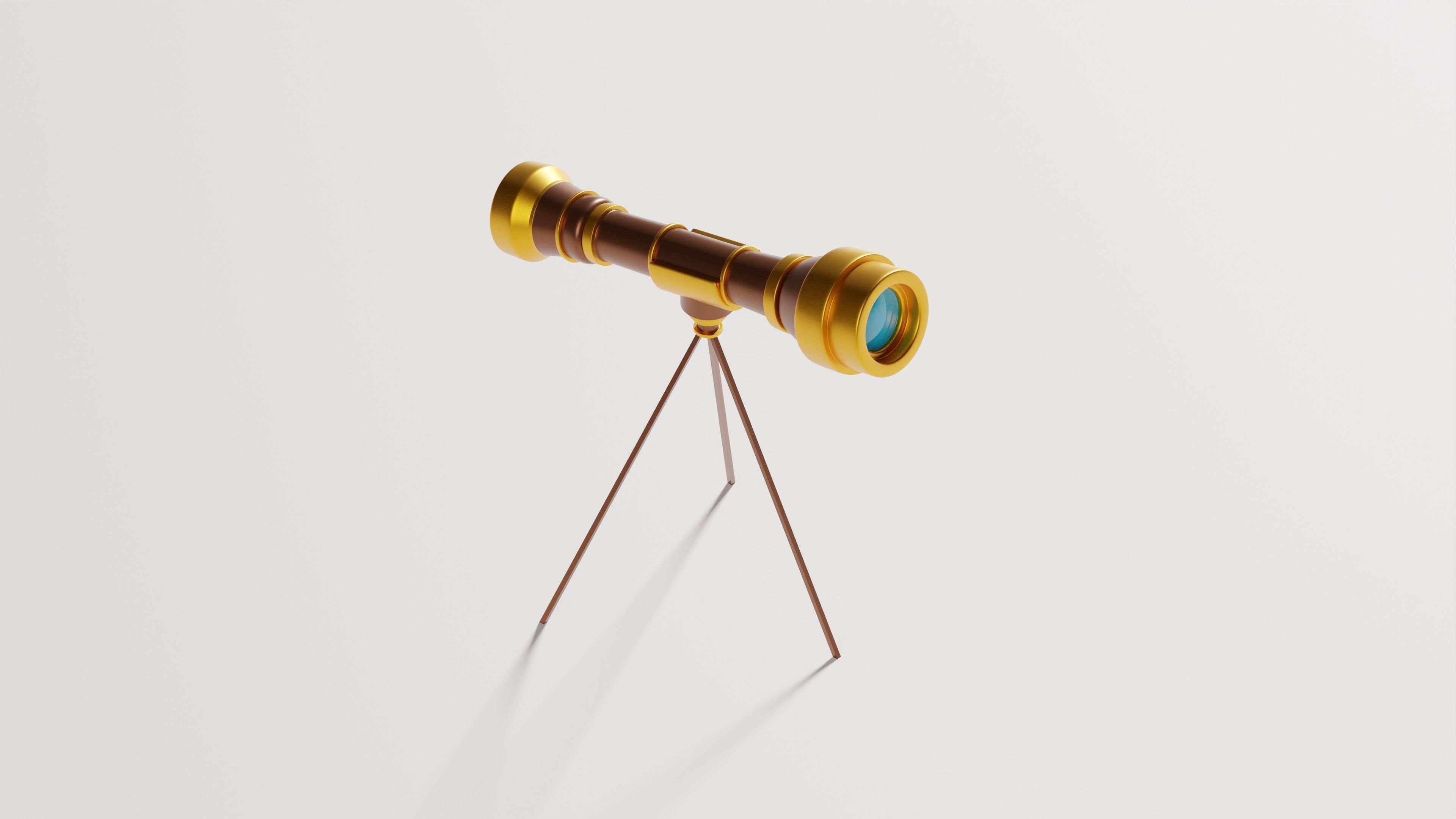 Low-Poly Cartoony Classic Telescope free 3D model | CGTrader
