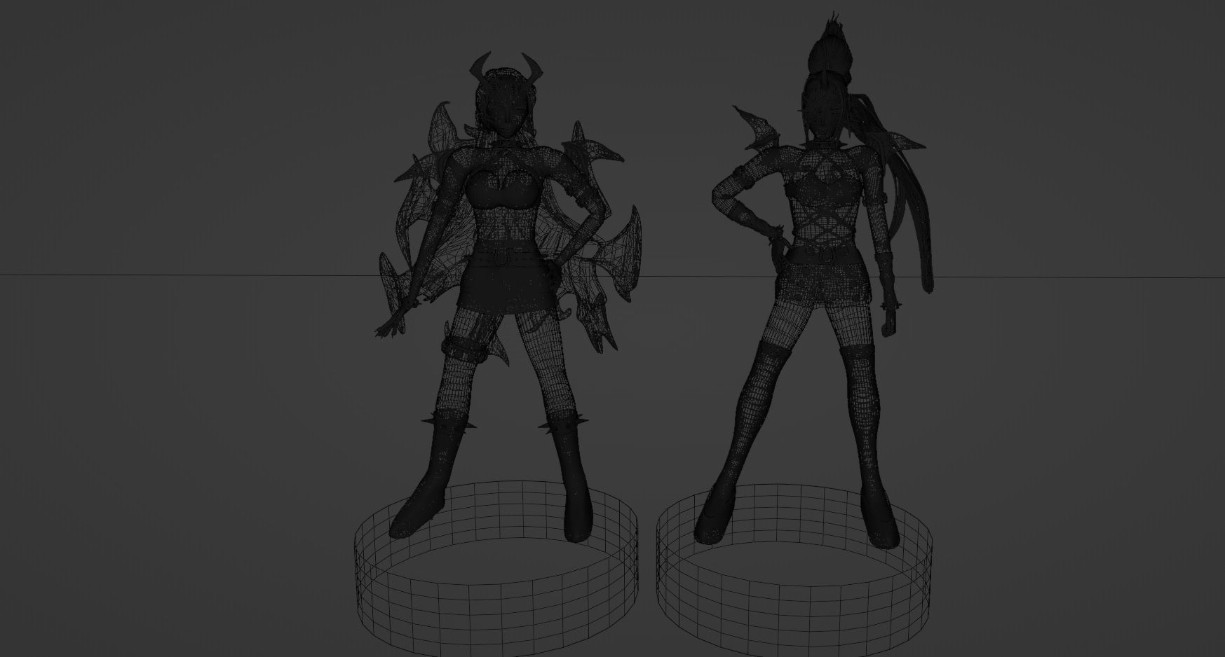3D model Scanty and Kneesocks Daemon VR / AR / low-poly | CGTrader