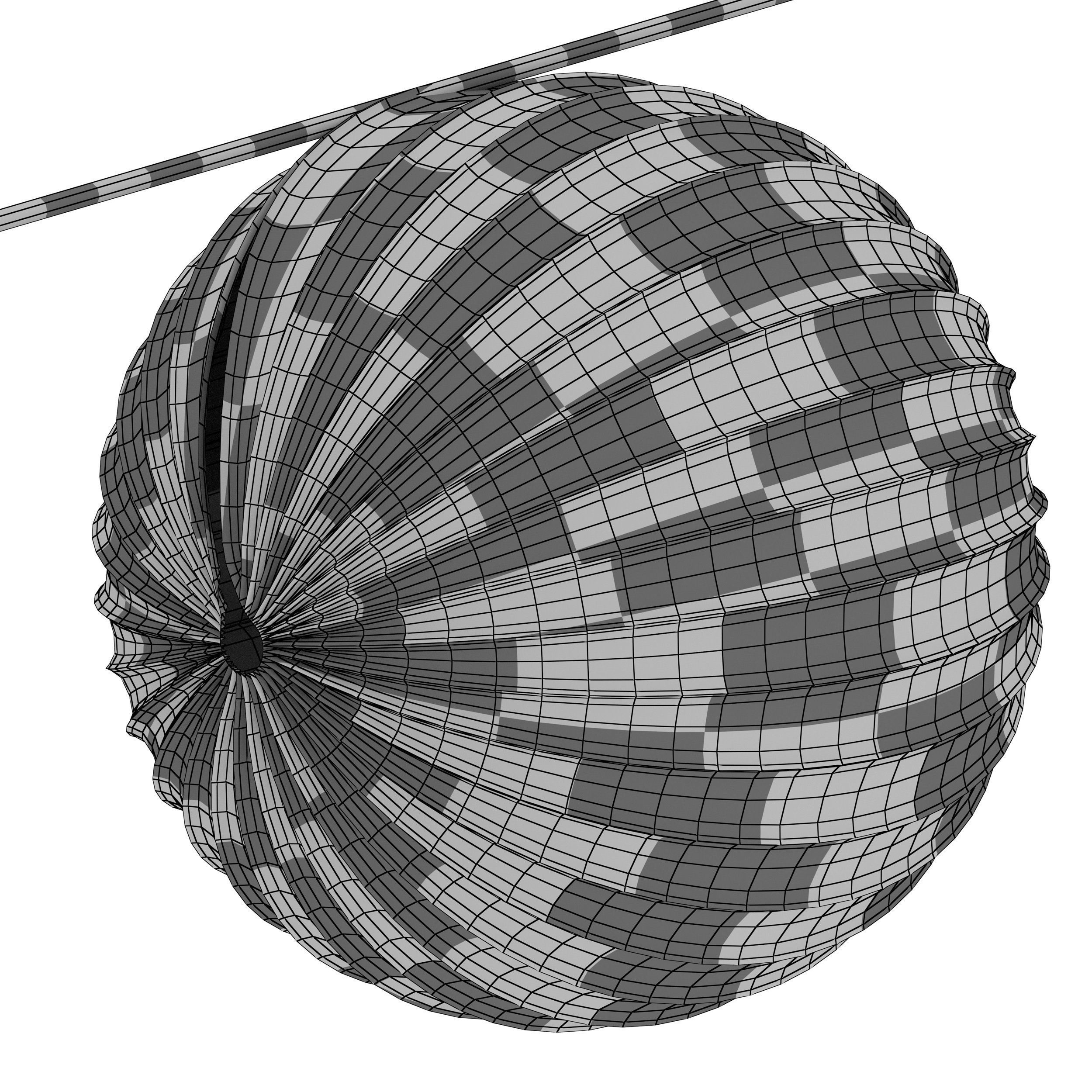 Outdoor Paper Hanging Lanterns 3D model | CGTrader