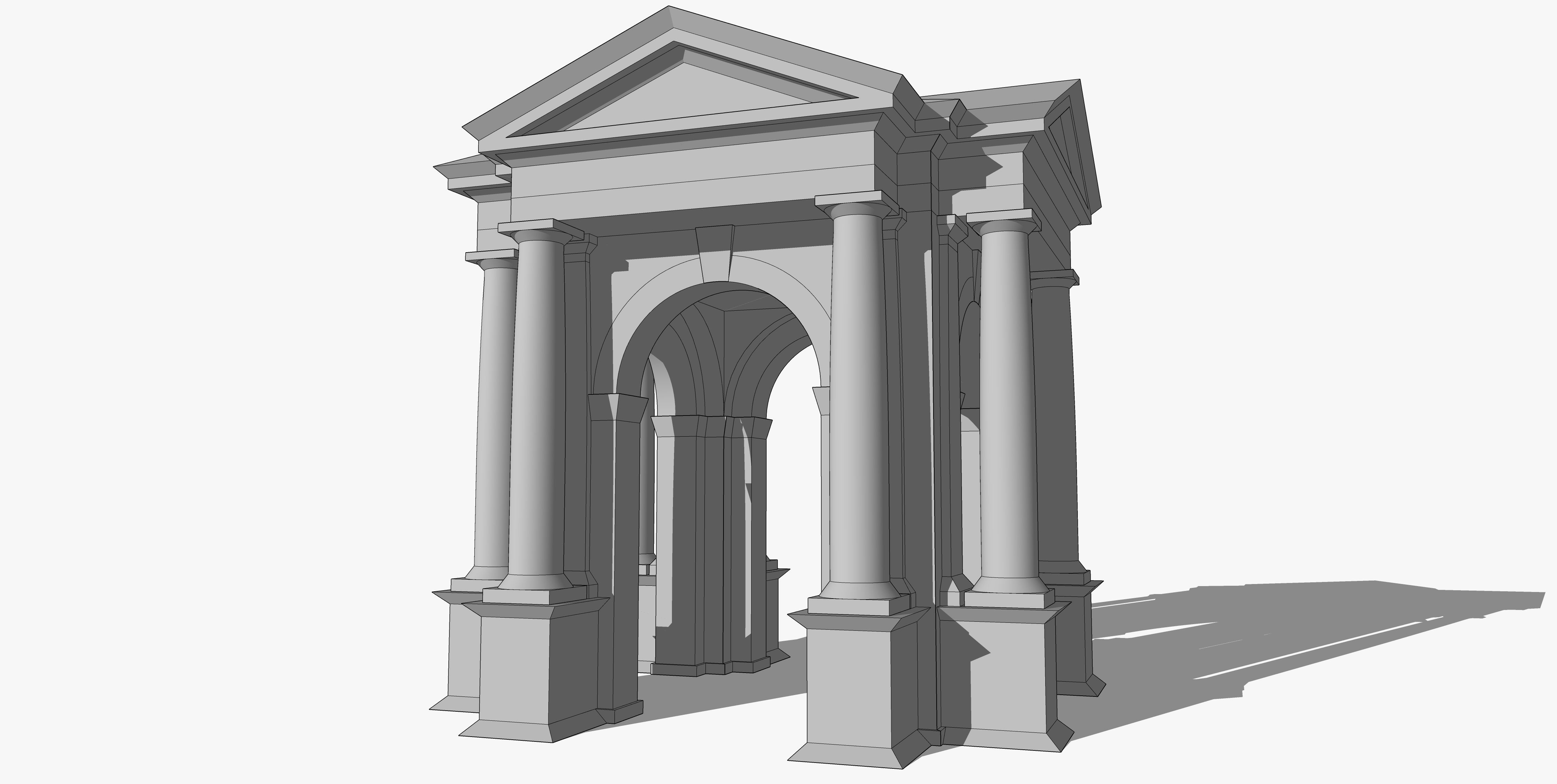 3D model Arched portico in the mas Tuscan order Column gazebo VR / AR ...