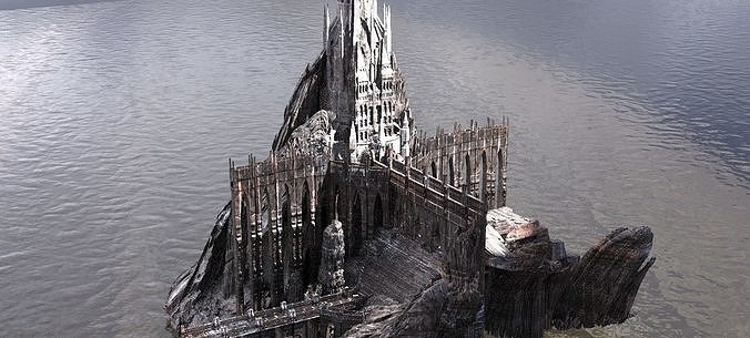 Dark Fantasy Mountain fortress 3 3D model | CGTrader