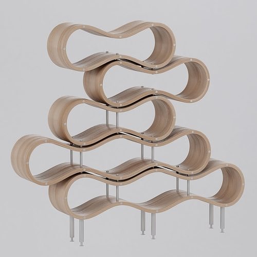 Wavy shelf 3D model | CGTrader