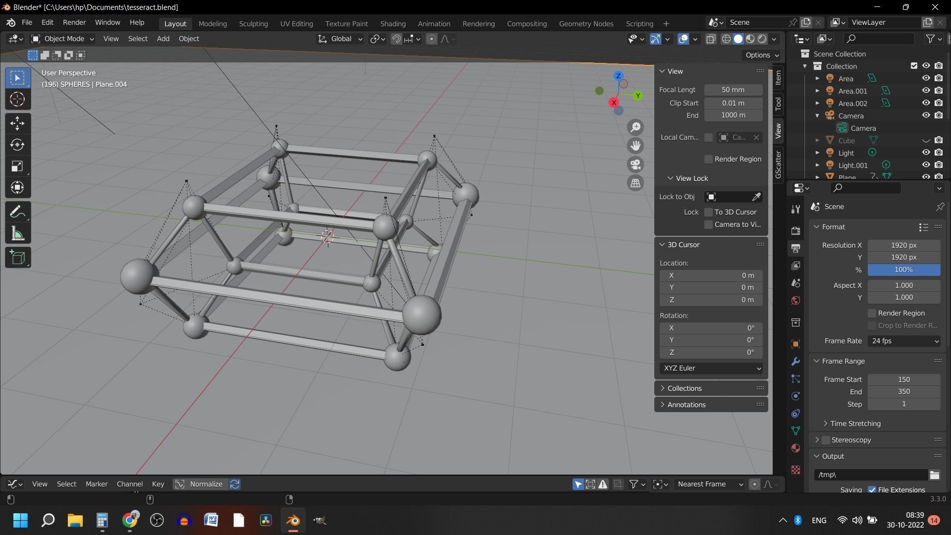 3D model TESSERACT WITH MOTION VR / AR / low-poly | CGTrader