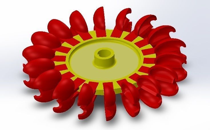 Small Pelton Turbine with 18 bucket 3D model 3D printable | CGTrader