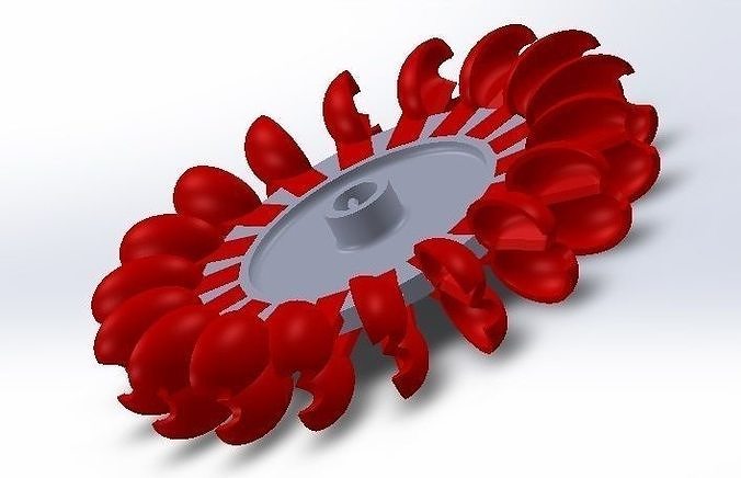 Small Pelton Turbine with 18 bucket 3D model 3D printable | CGTrader