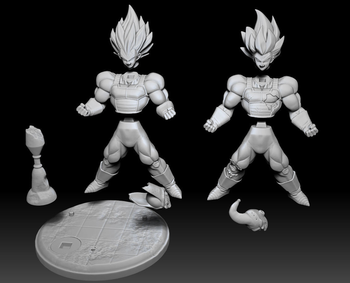 Goku and Vegeta Super Saiyan Full Power Dragon Ball Z Figure 3D model ...