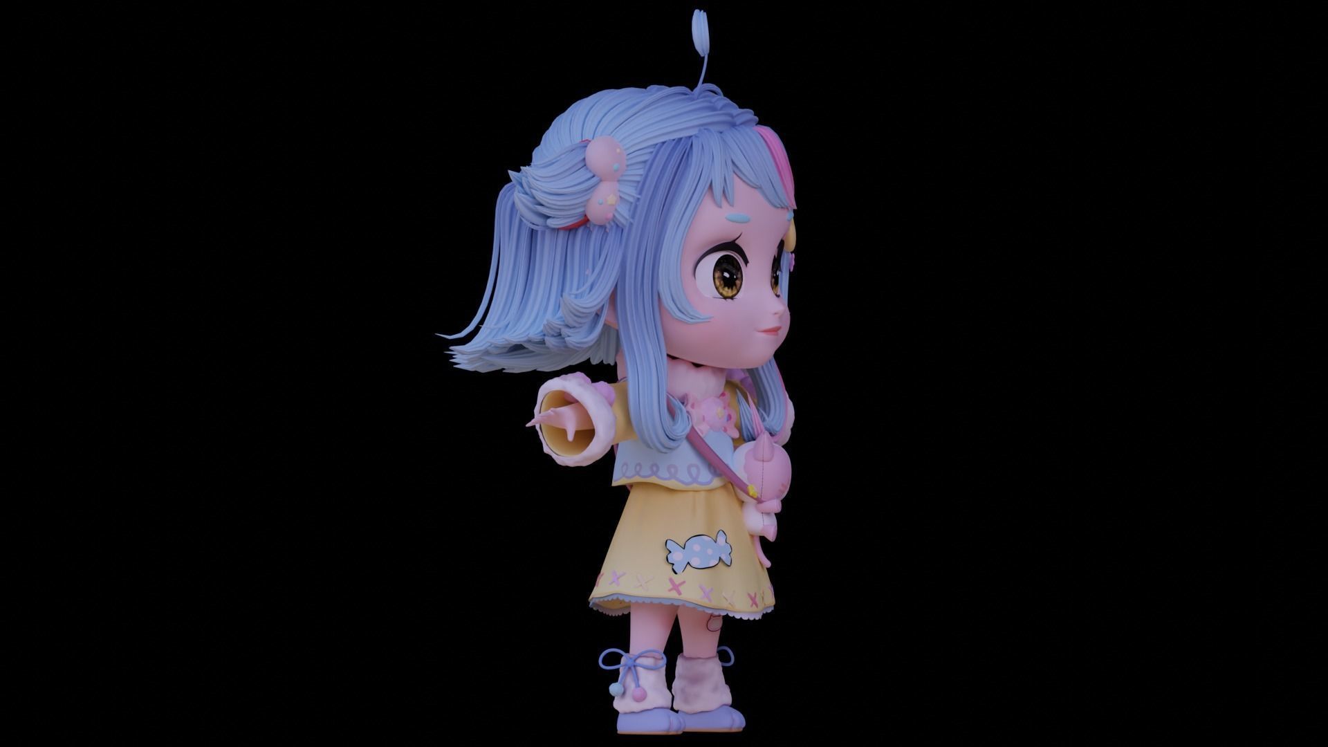 Chibi Character - Ready to rig 3D model | CGTrader