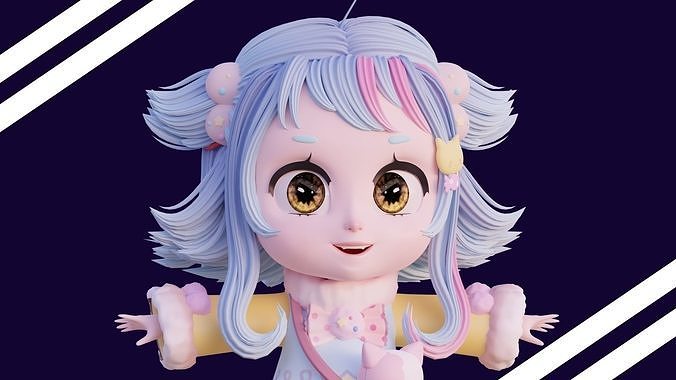 Chibi Character - Ready to rig 3D model | CGTrader