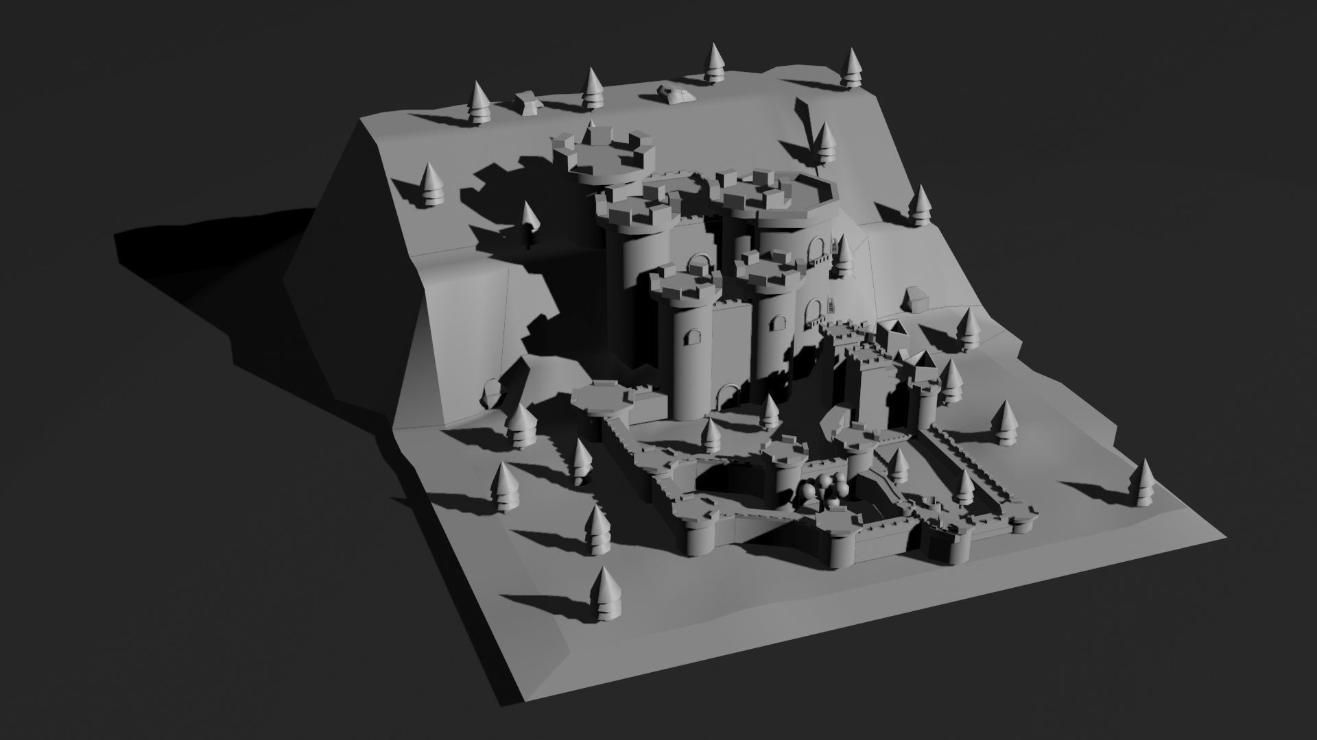 3D model Low Poly Castle 4 VR / AR / low-poly | CGTrader