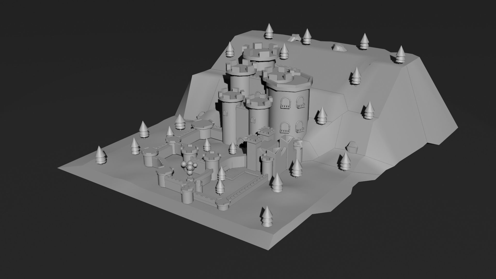 3D model Low Poly Castle 4 VR / AR / low-poly | CGTrader