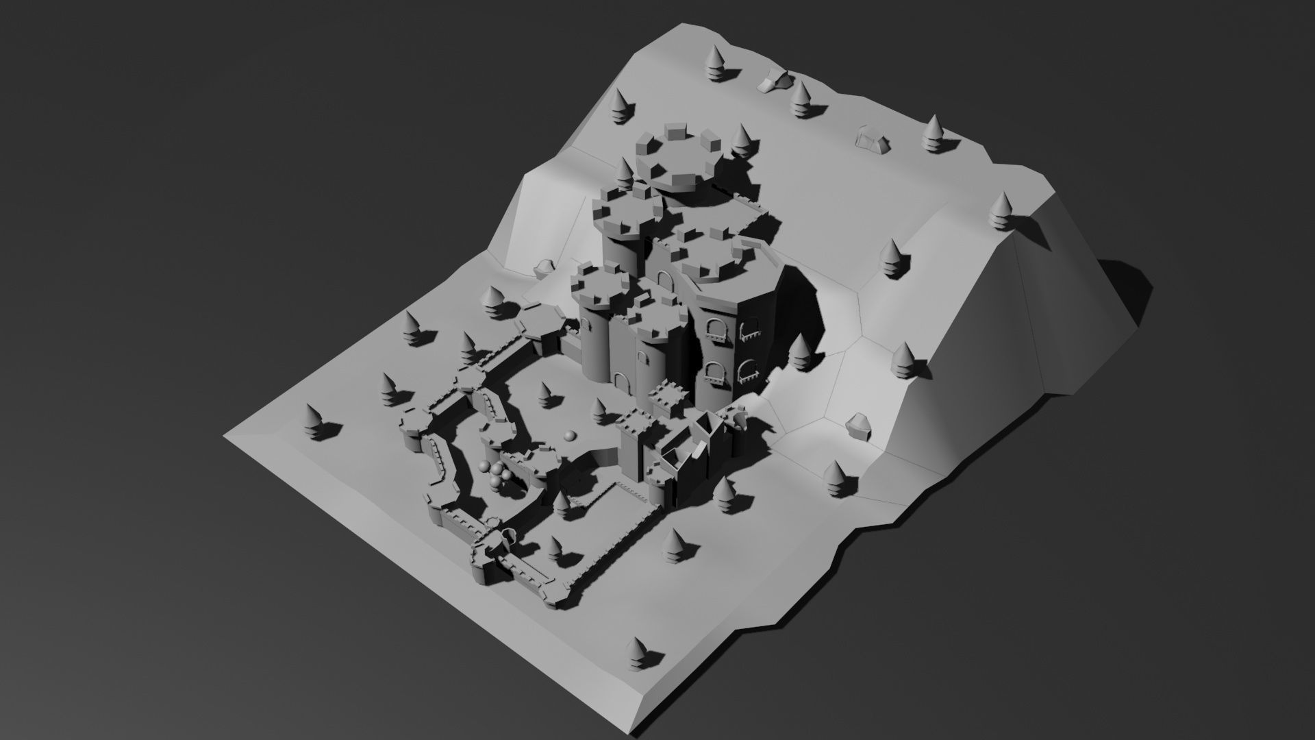 3D model Low Poly Castle 4 VR / AR / low-poly | CGTrader