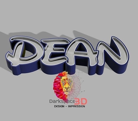 Dean Name Led 3D model 3D printable | CGTrader