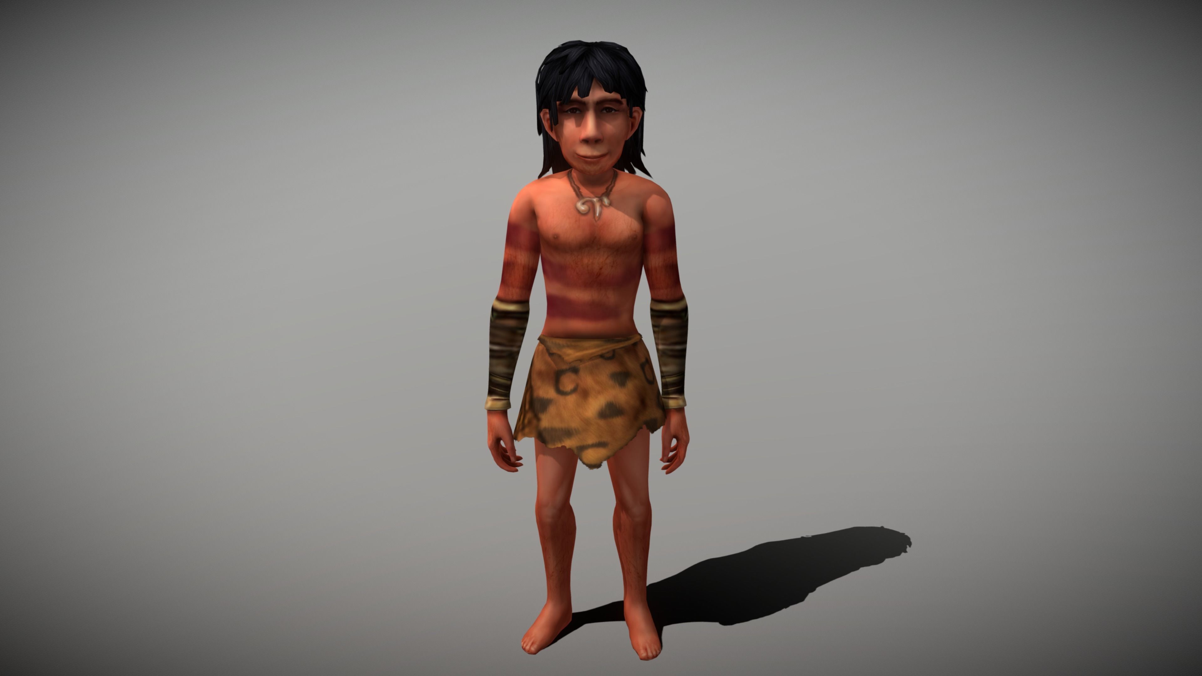 3D model Caveman Man VR / AR / low-poly rigged animated | CGTrader