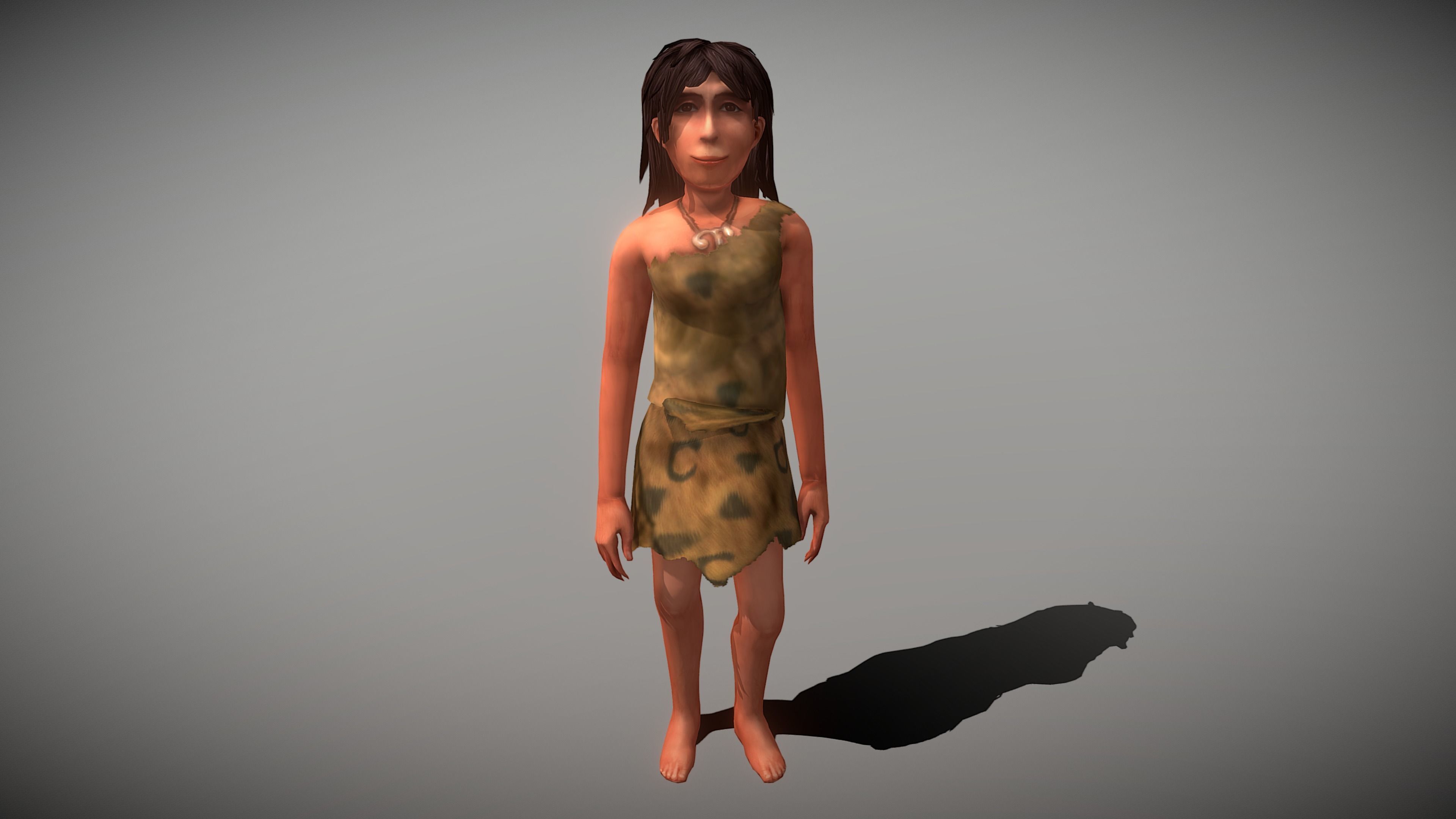 3D model Caveman Woman VR / AR / low-poly rigged animated | CGTrader