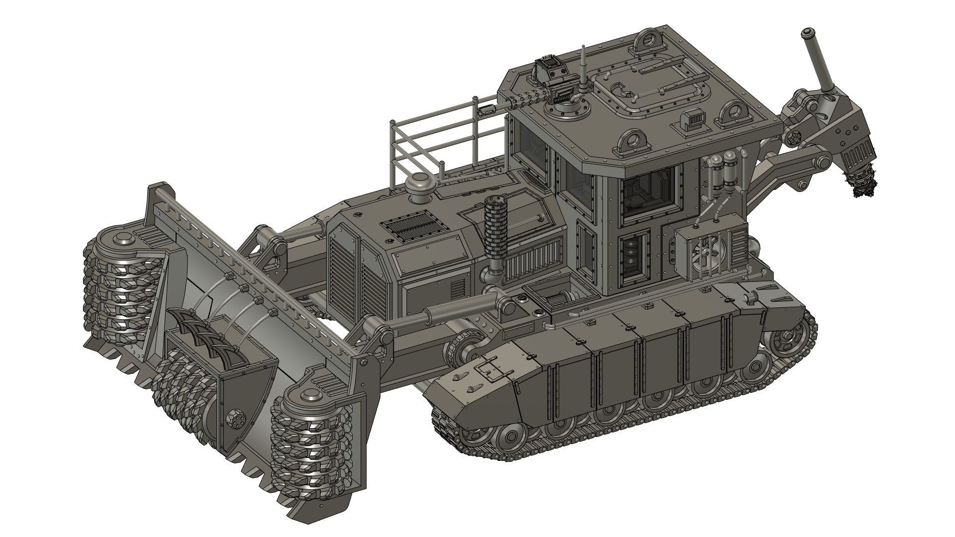 Armored Bulldozer Killadozer 3D model 3D printable | CGTrader