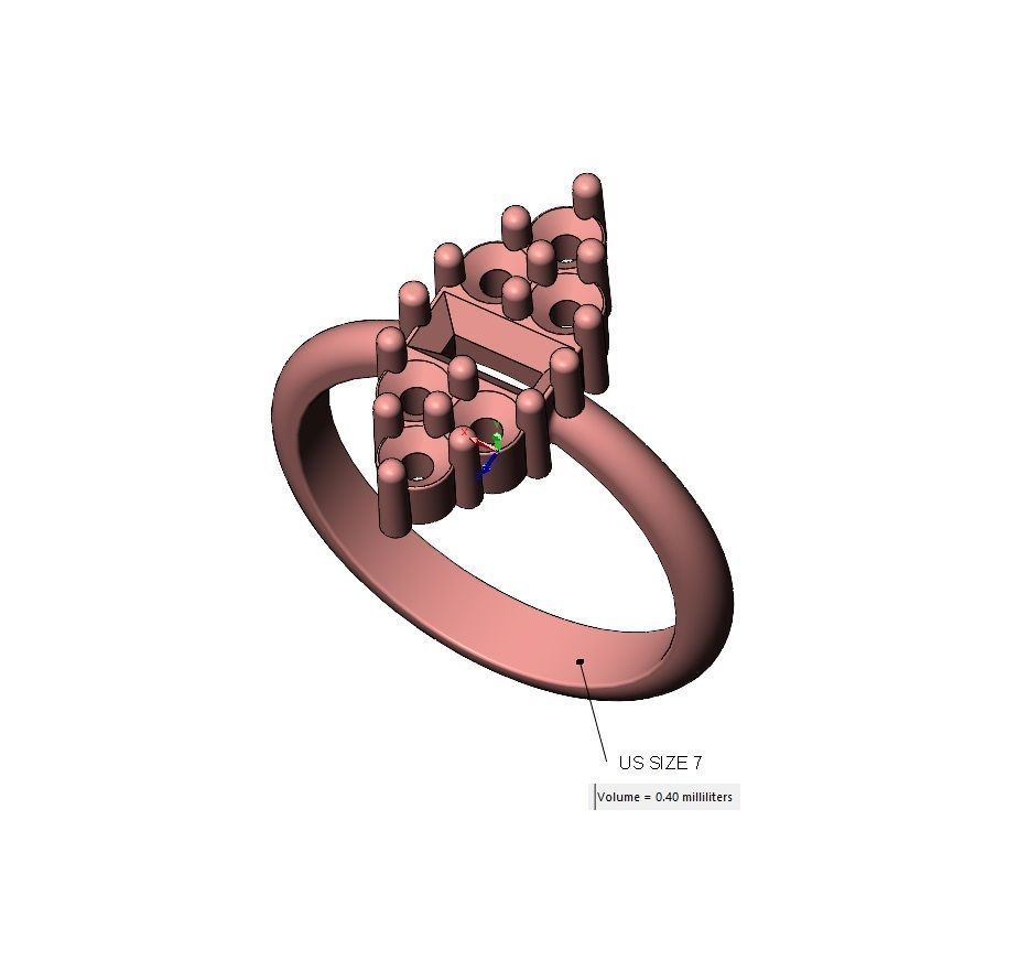 Statement 6x3mm baguette diamond ring US sizes 6 7 8 3D model 3D ...
