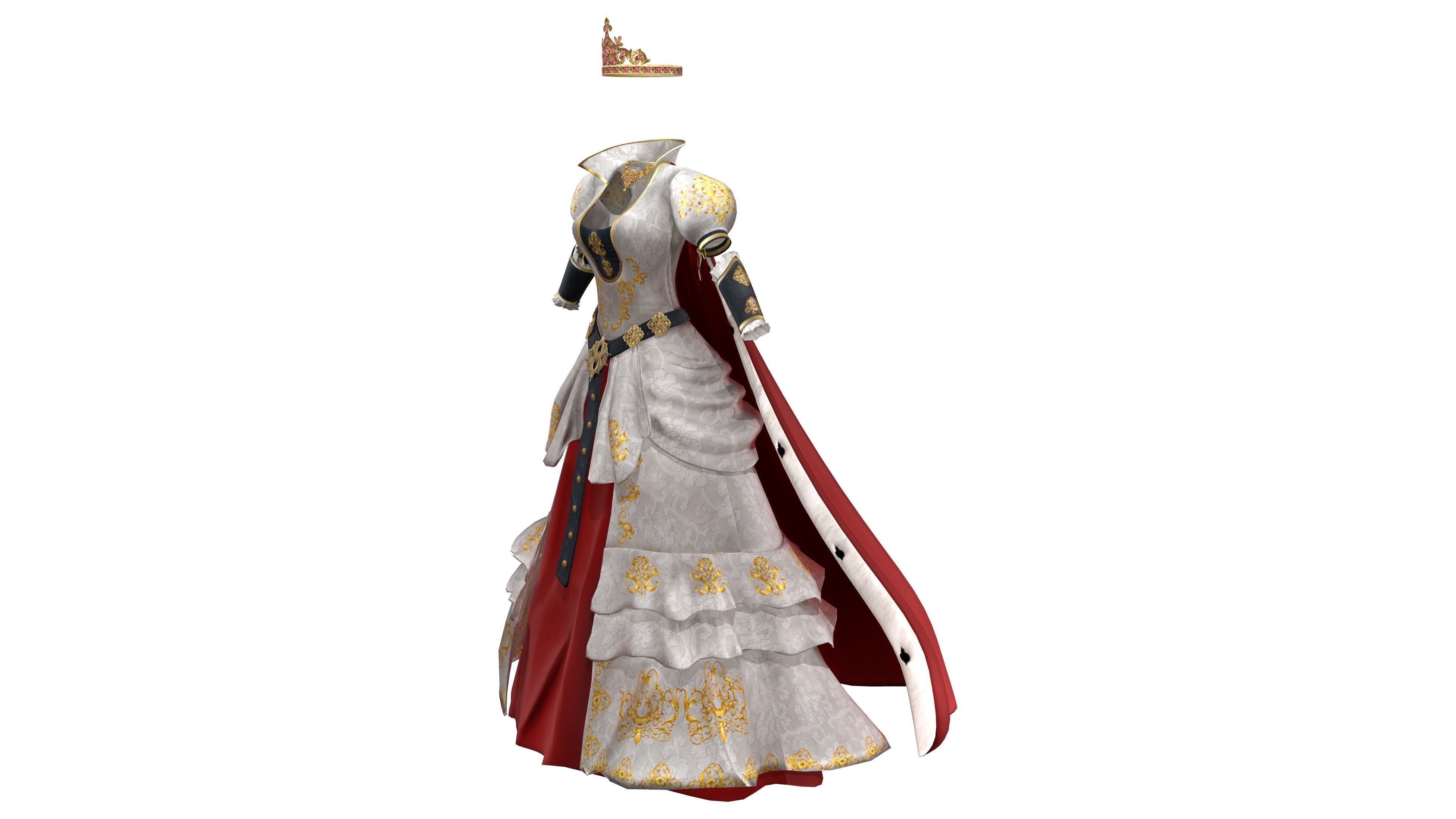 3D model Full Medieval Quin Royal Quin Outfit VR / AR / low-poly | CGTrader