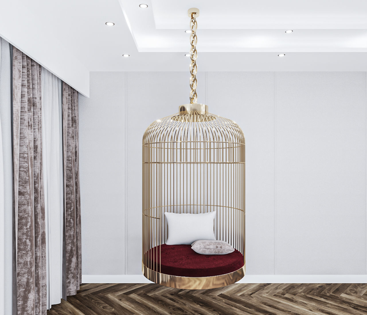 Hanged Cage Chair 01 3D model | CGTrader