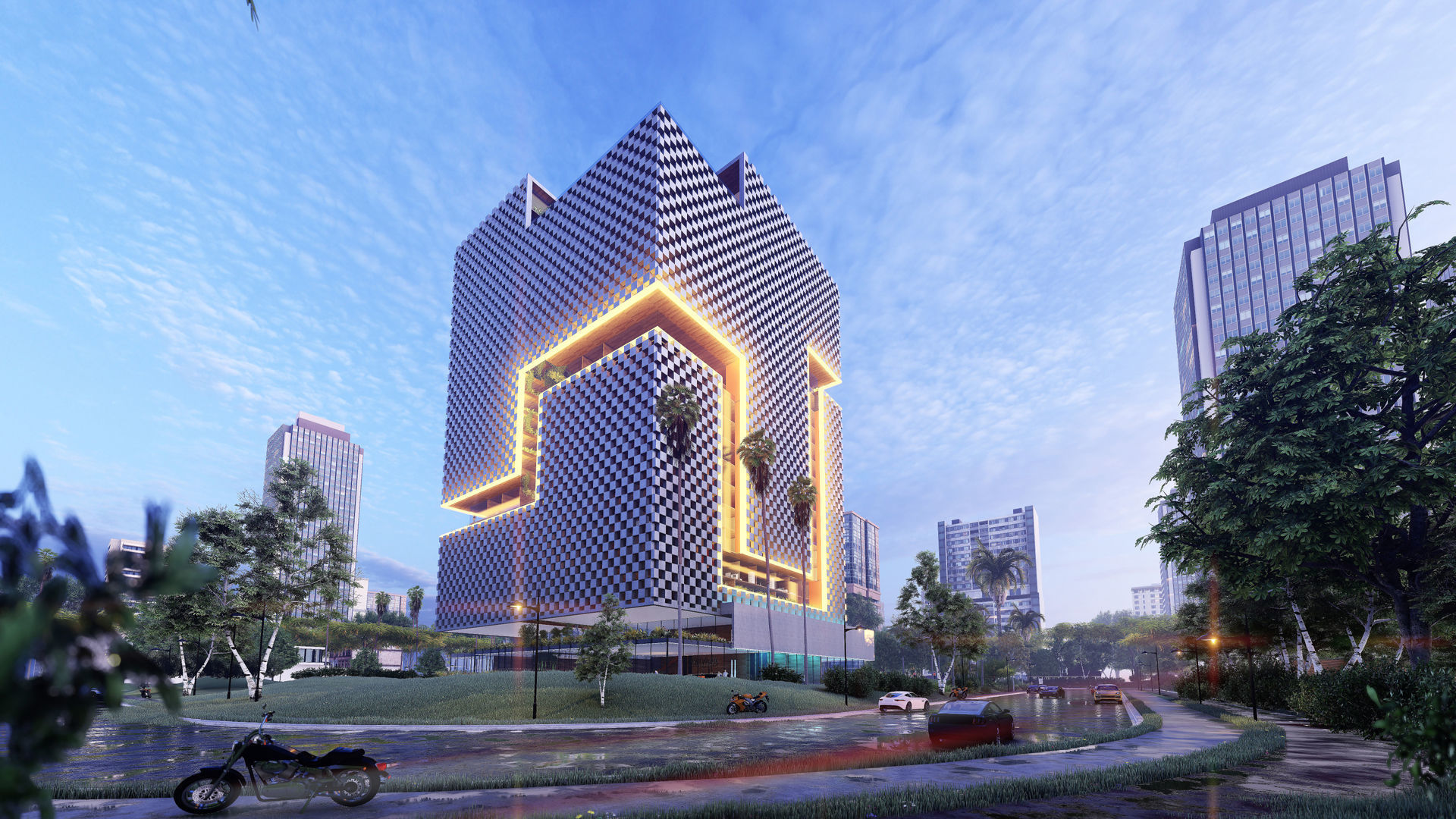Tower in a city FULL Residential building Revit Lumion 3D model | CGTrader