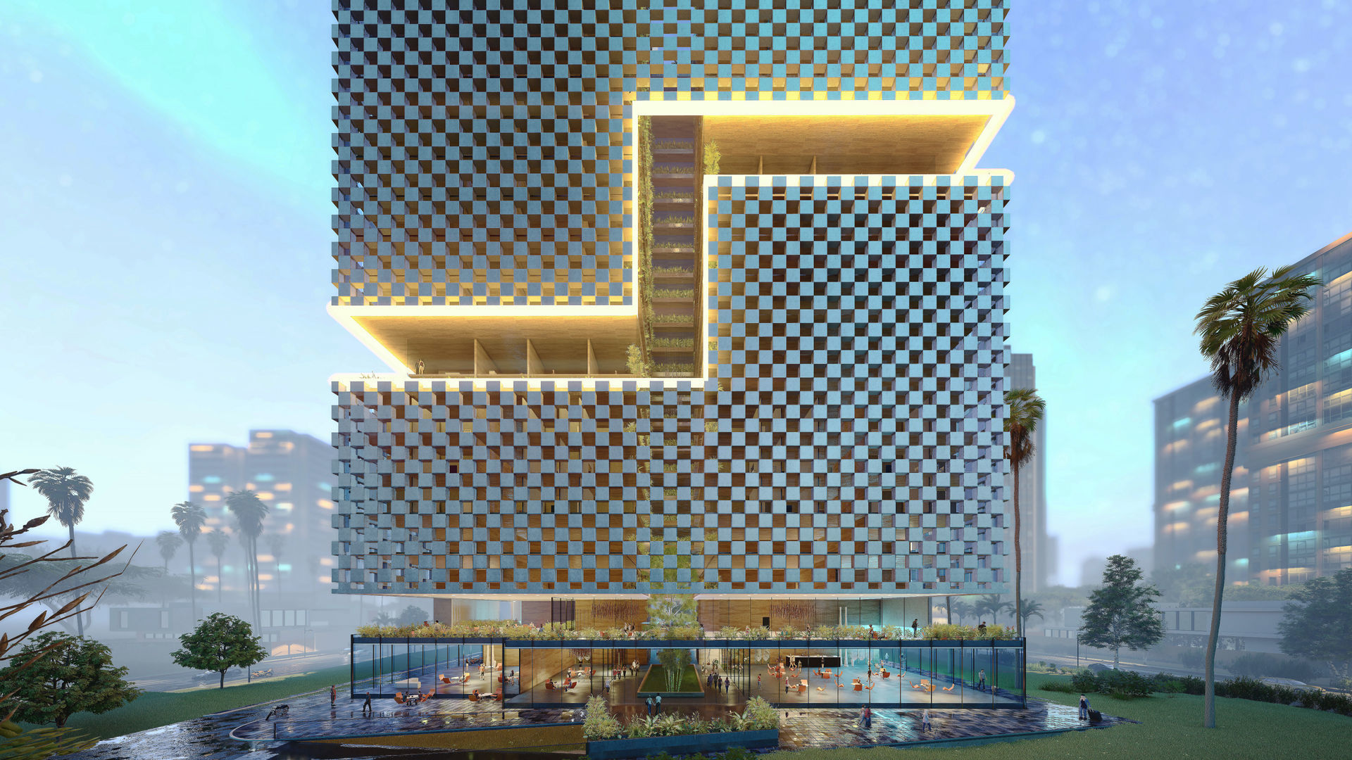 Tower in a city FULL Residential building Revit Lumion 3D model | CGTrader