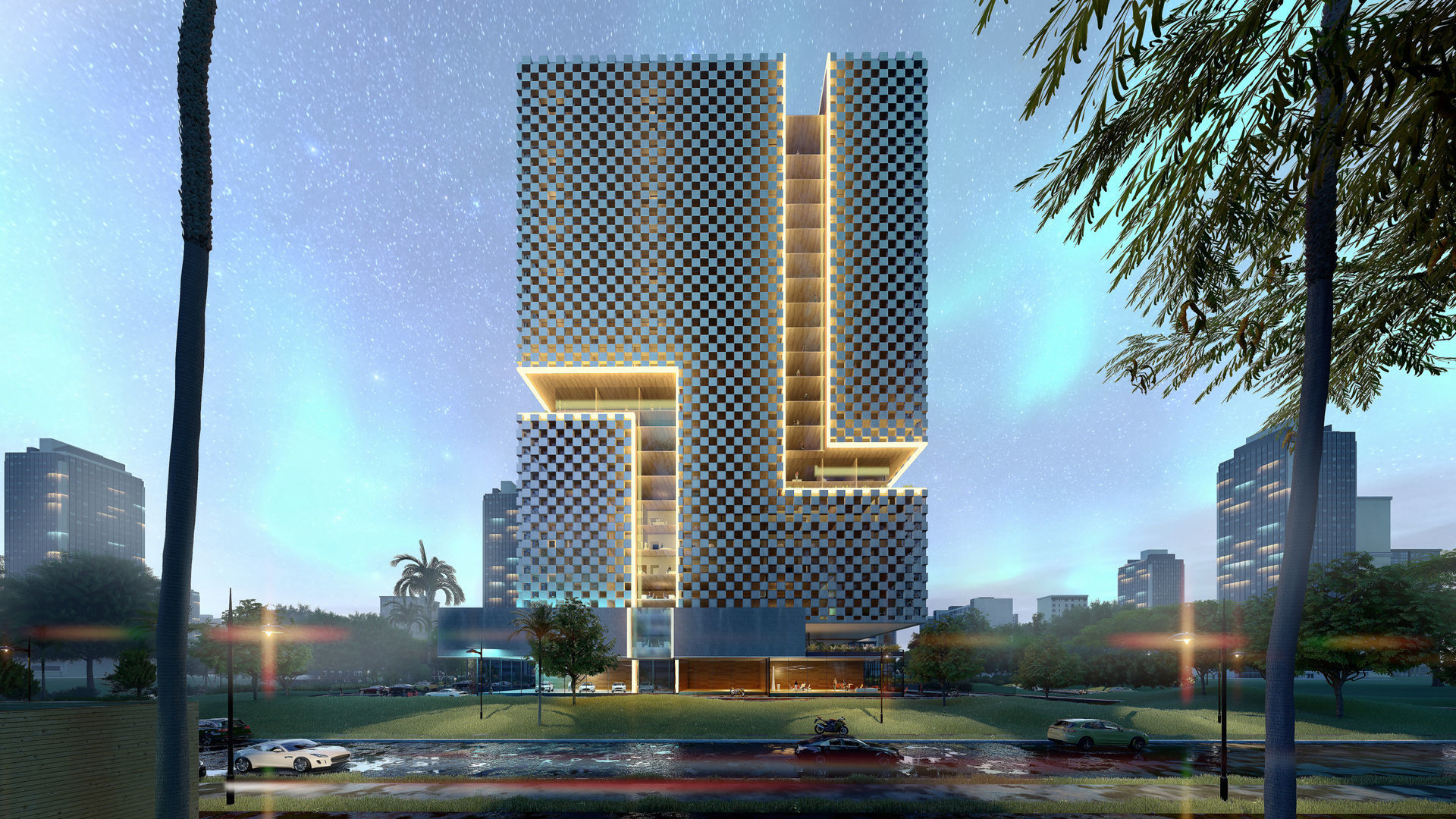Tower in a city FULL Residential building Revit Lumion 3D model | CGTrader