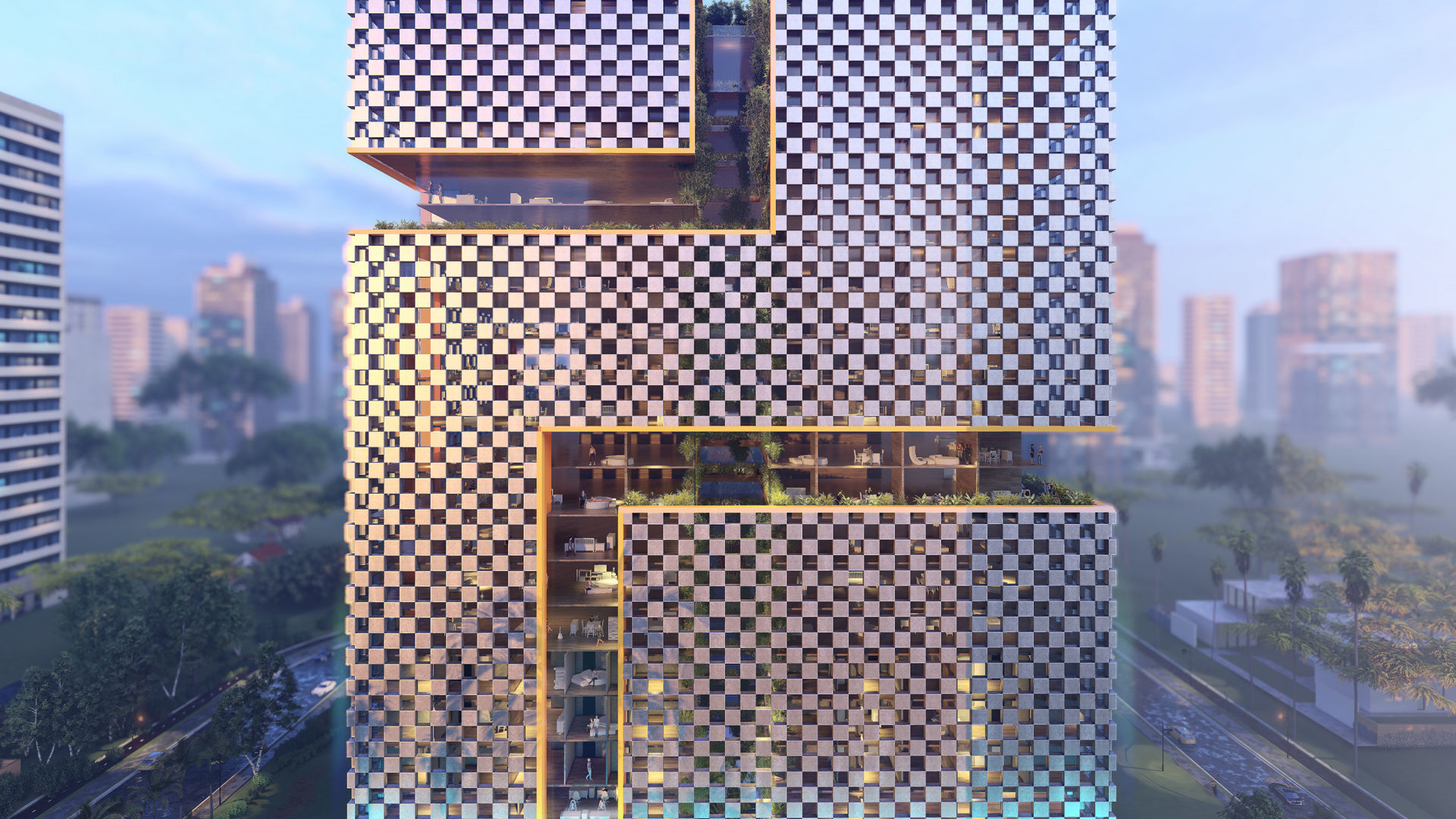 Tower in a city FULL Residential building Revit Lumion 3D model | CGTrader