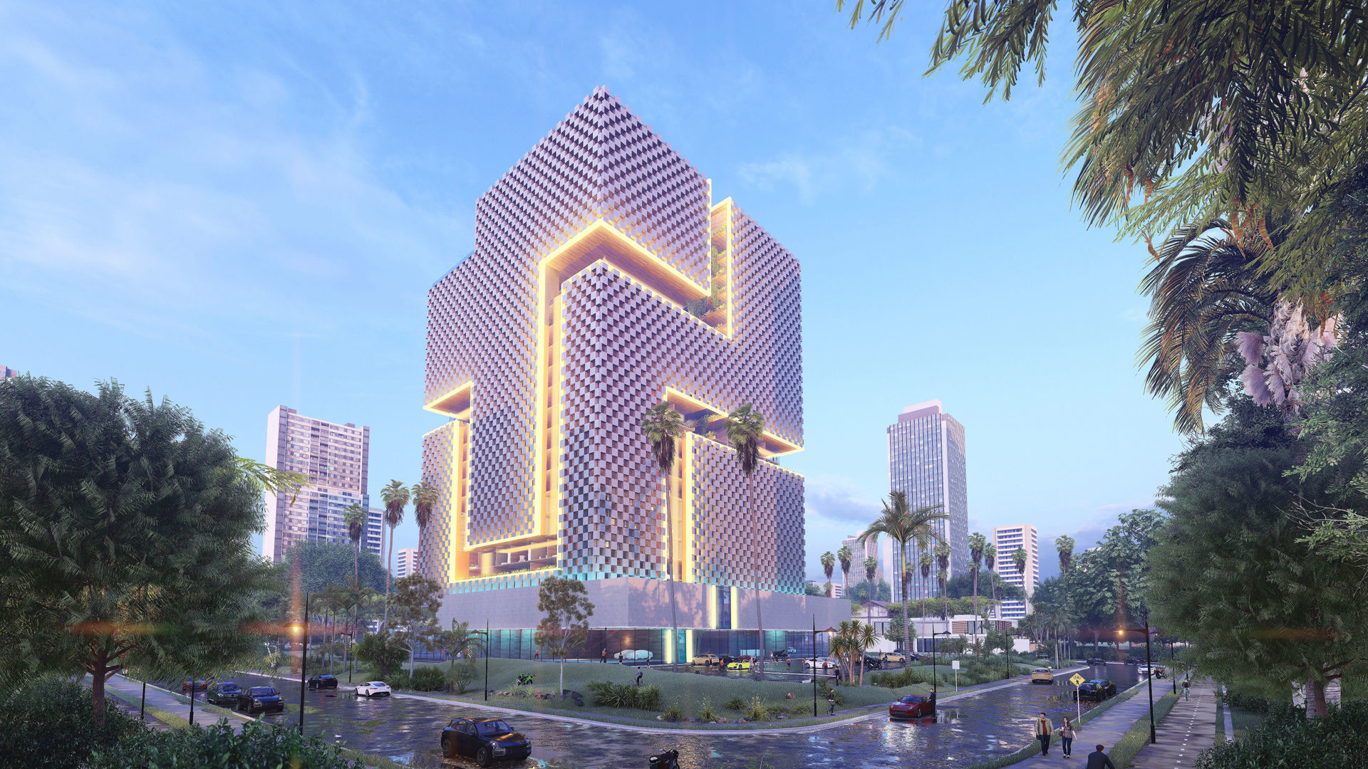 Tower in a city FULL Residential building Revit Lumion 3D model | CGTrader