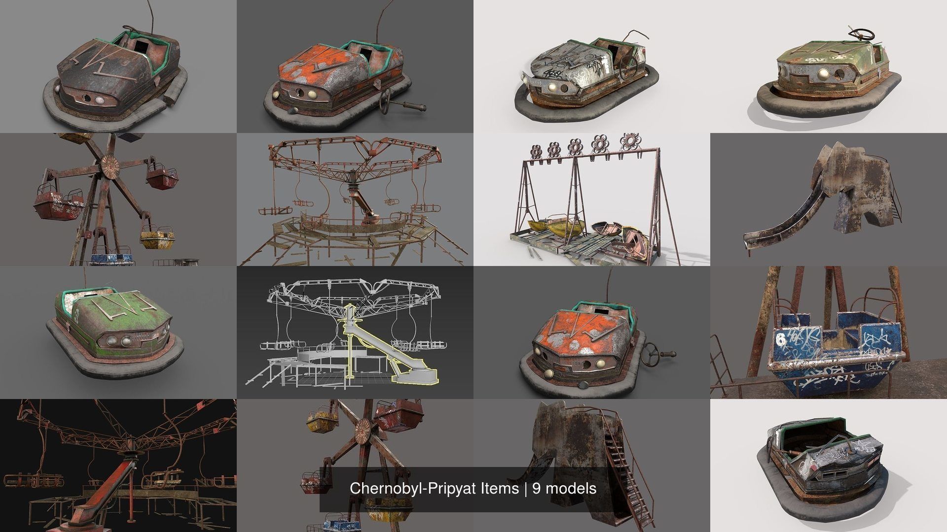 3D Model Collection Chernobyl-Pripyat Items VR / AR / low-poly | CGTrader