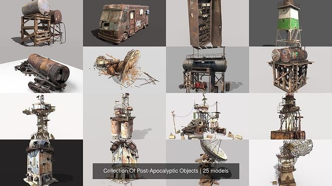 3D Model Collection Post-Apocalyptic Objects VR / AR / low-poly | CGTrader