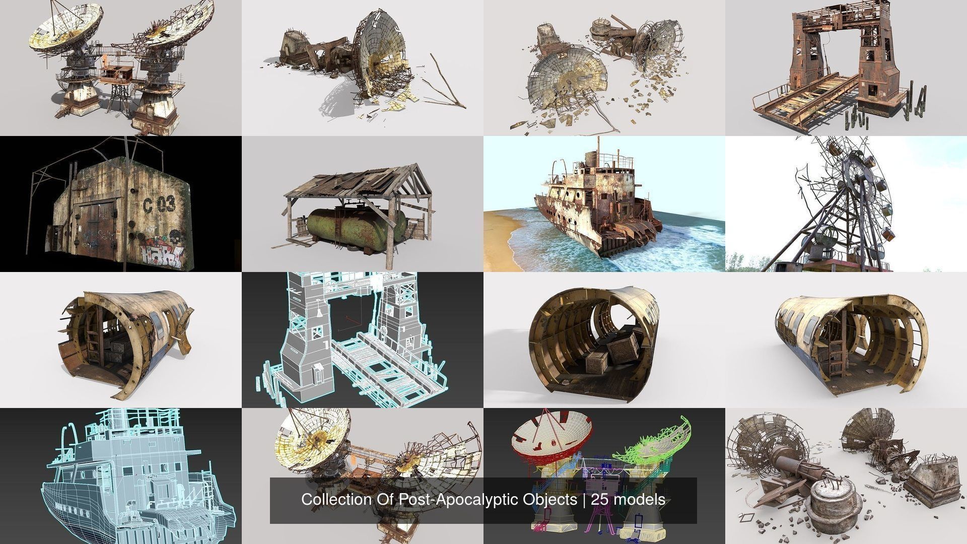 Post-Apocalyptic Objects 3D Model Collection | CGTrader