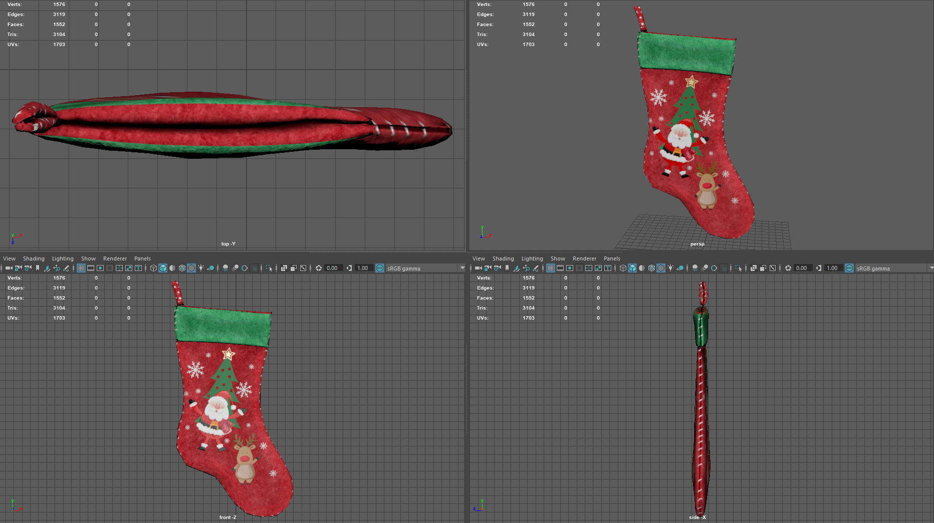 3D model Christmas Stocking VR / AR / low-poly | CGTrader