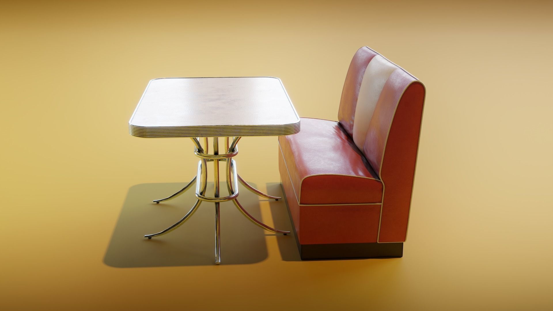 3D model Retro Diner Booth VR / AR / low-poly | CGTrader