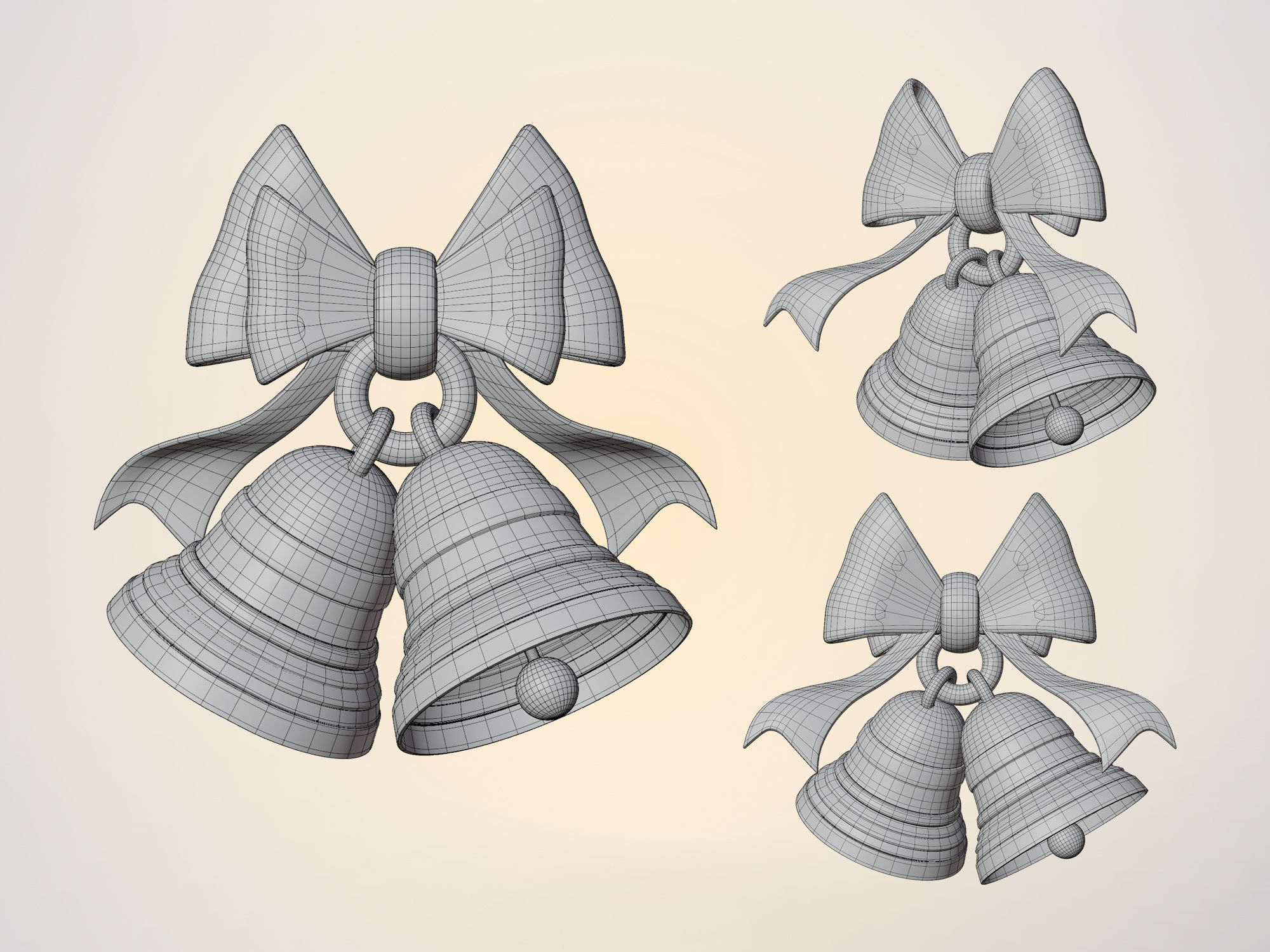 Christmas Bows Bells 3D model | CGTrader