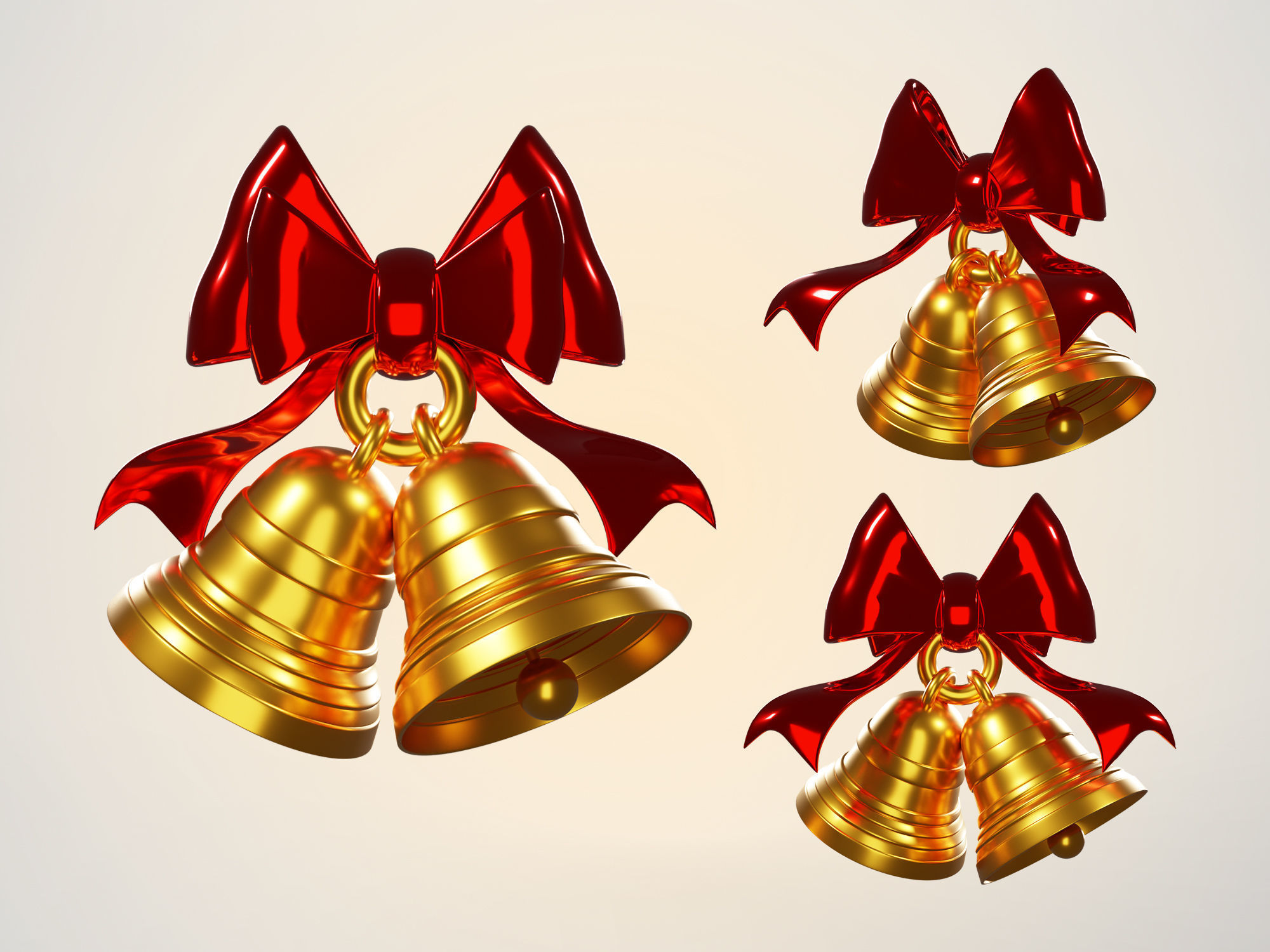 Christmas Bows Bells 3D model | CGTrader