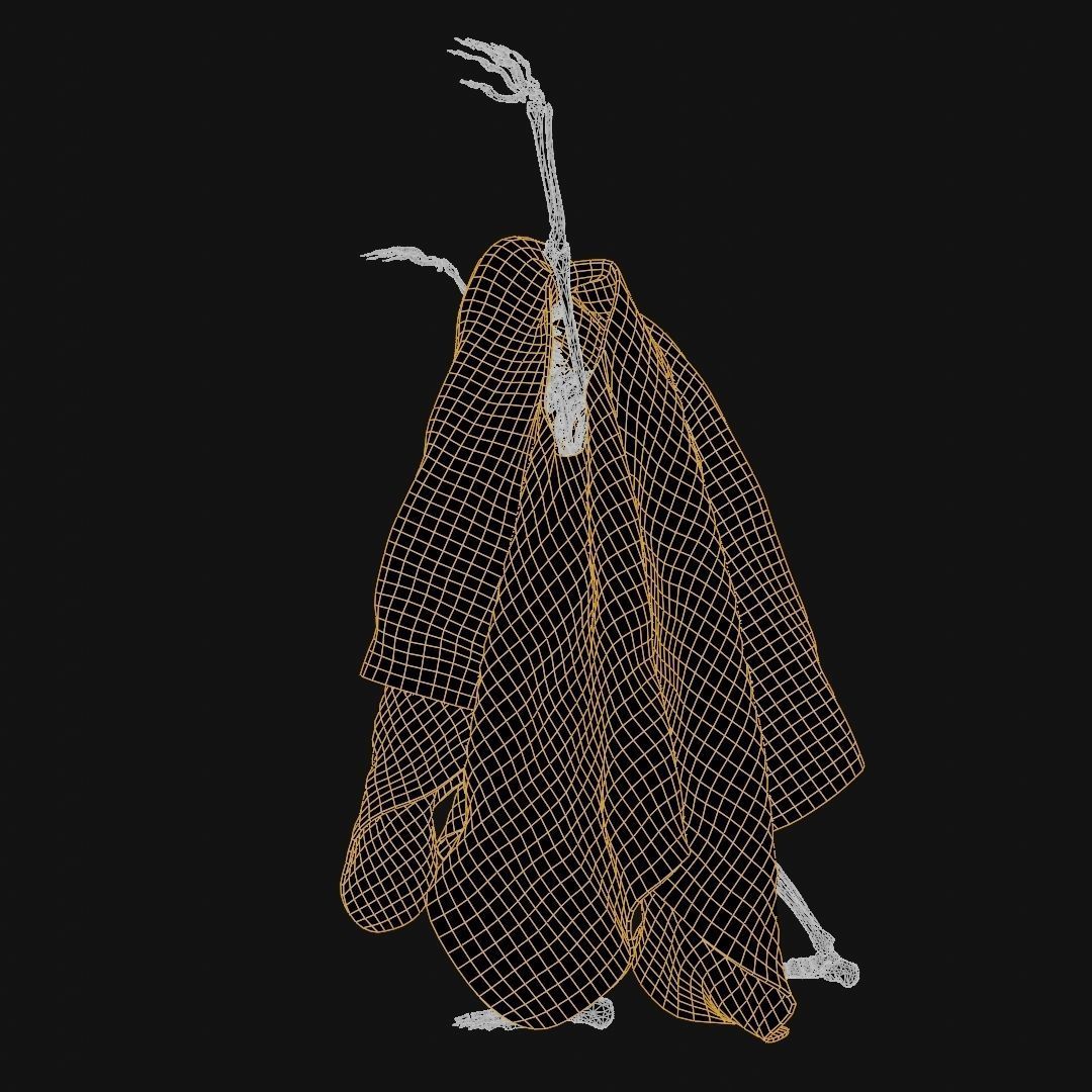 Halloween Skeleton bloody ghost pose 3D model | CGTrader