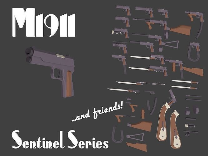 3D model Sentinel Series M1911 VR / AR / low-poly | CGTrader