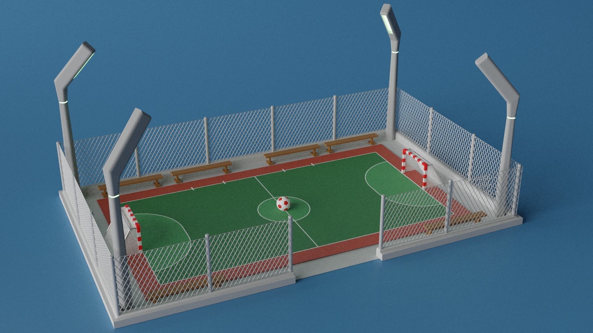 3D model Football Field VR / AR / low-poly | CGTrader