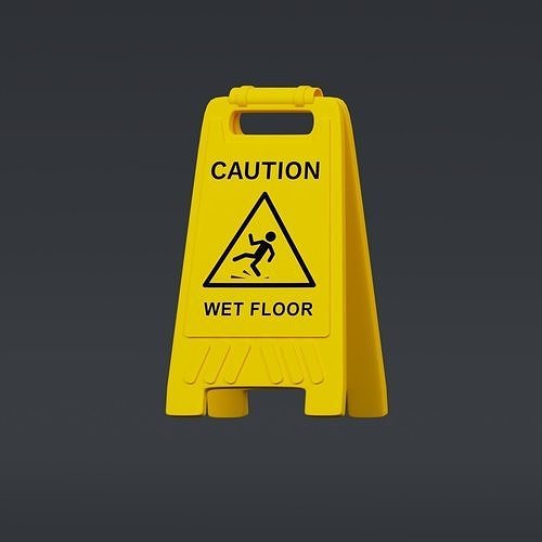 3D model Slippery Sign - stylized icon VR / AR / low-poly | CGTrader