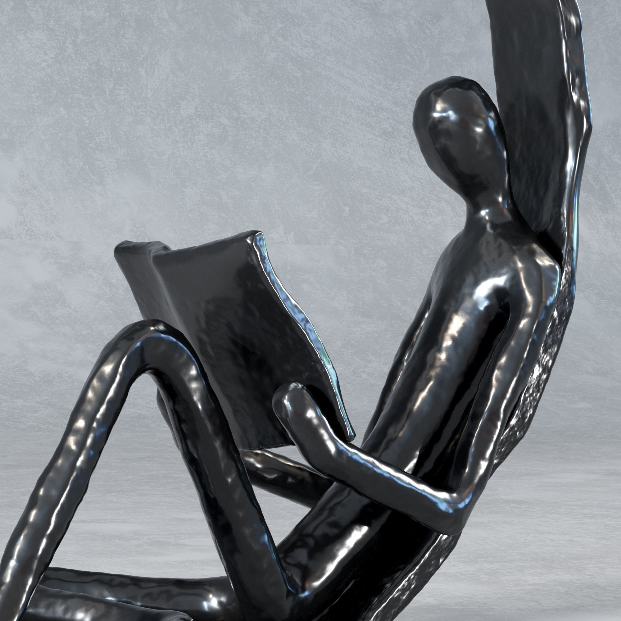 Reading Man - Decorative art 3D model | CGTrader